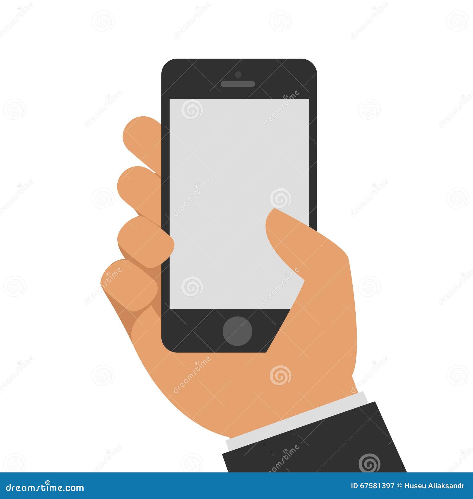 Phone in hand. stock vector. Illustration of cell, cellular - 67581397