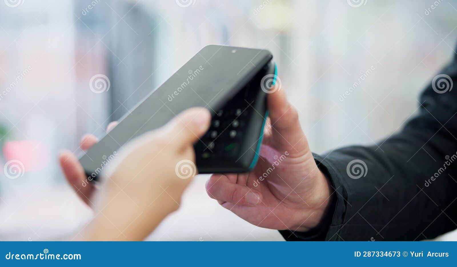 Phone, Hands and Card Machine in Payment, Transaction or Ecommerce at ...