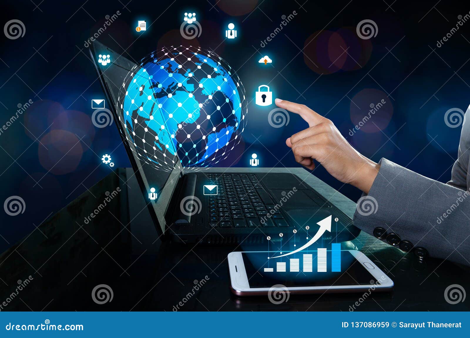 Press Enter Button On The Computer. Business Logistics Communication ...