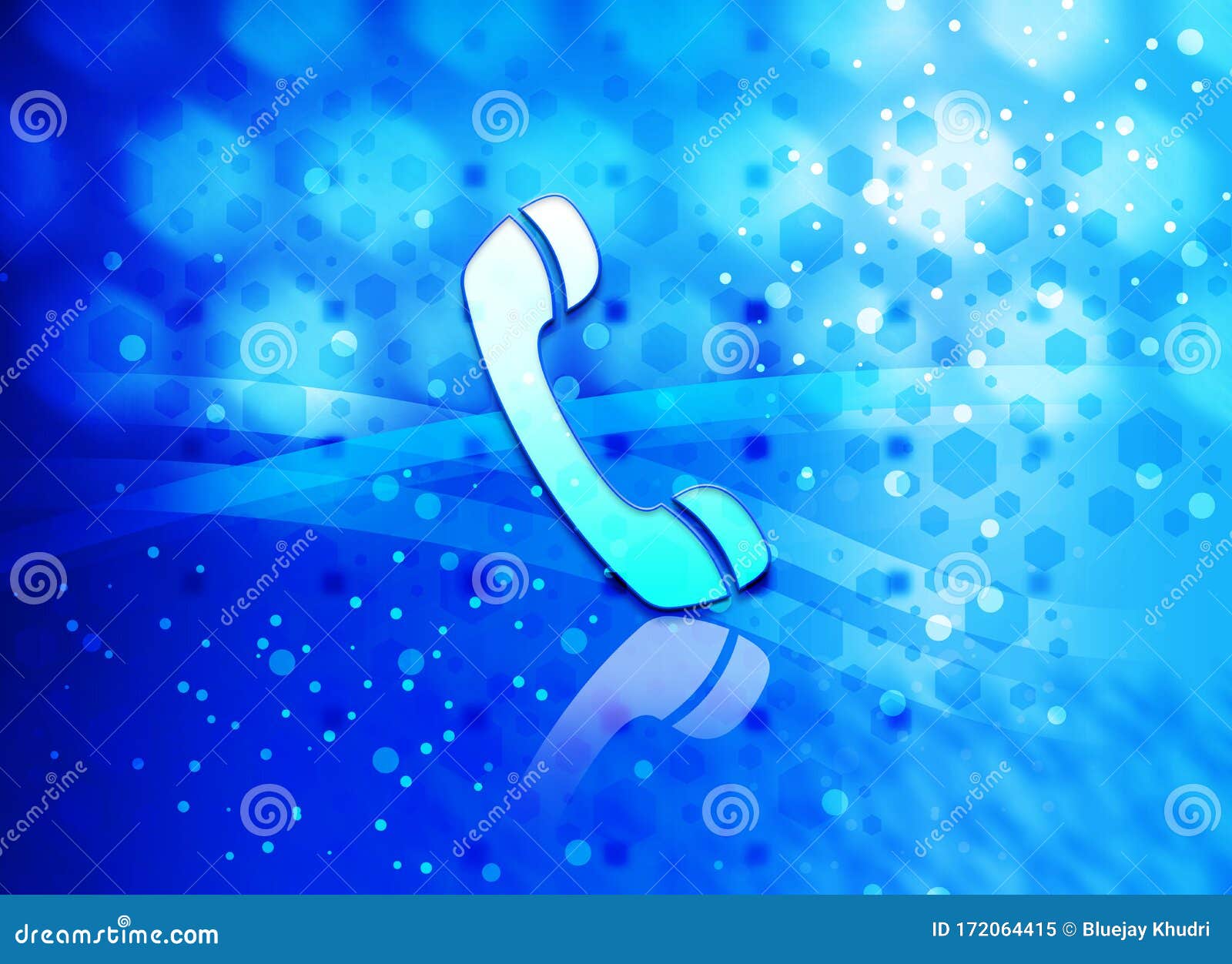 Phone Icon Abstract Light Cyan Blue Hexagon Pattern Background Stock ...