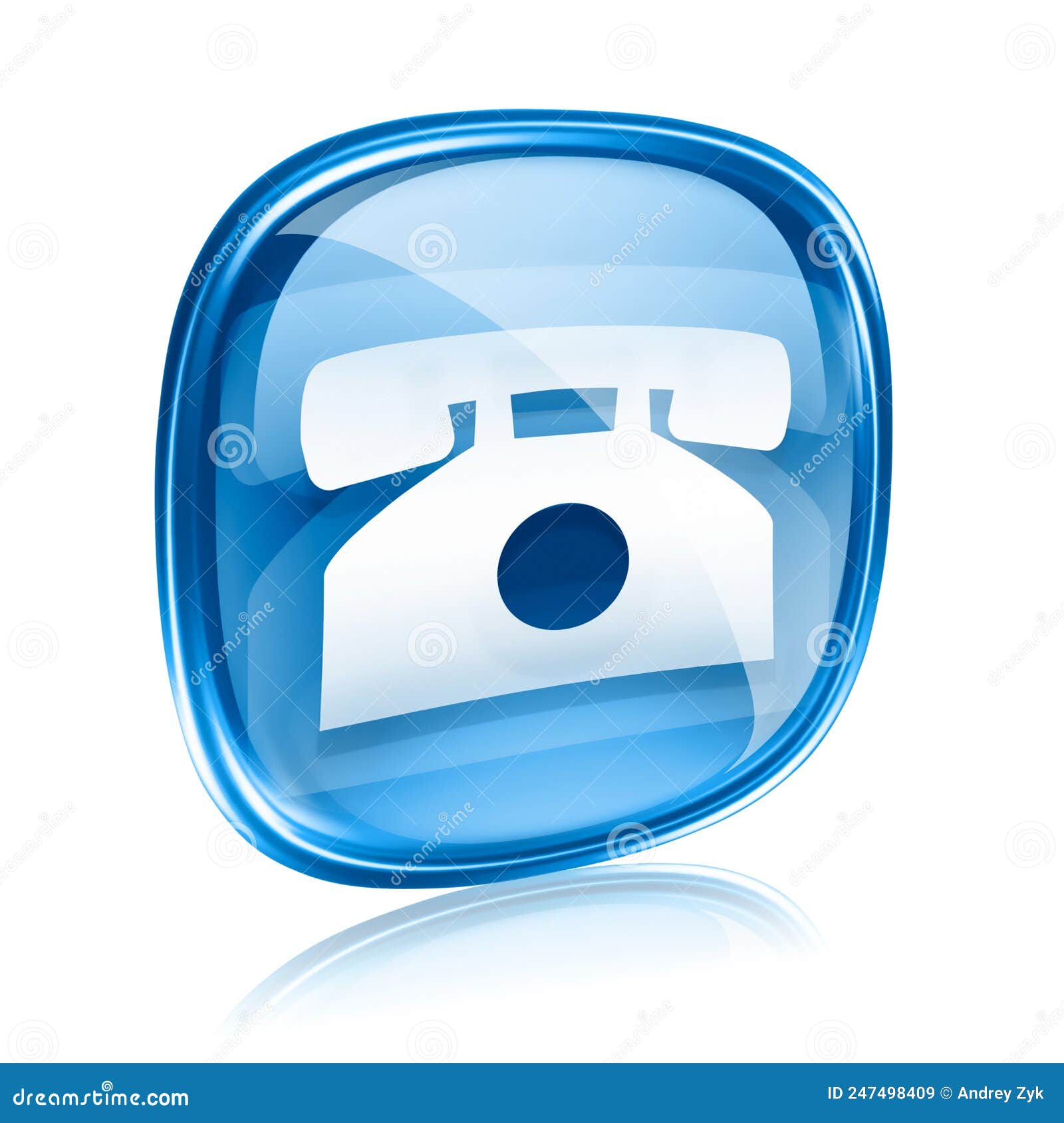 Phone icon blue glass stock illustration. Illustration of cable - 247498409