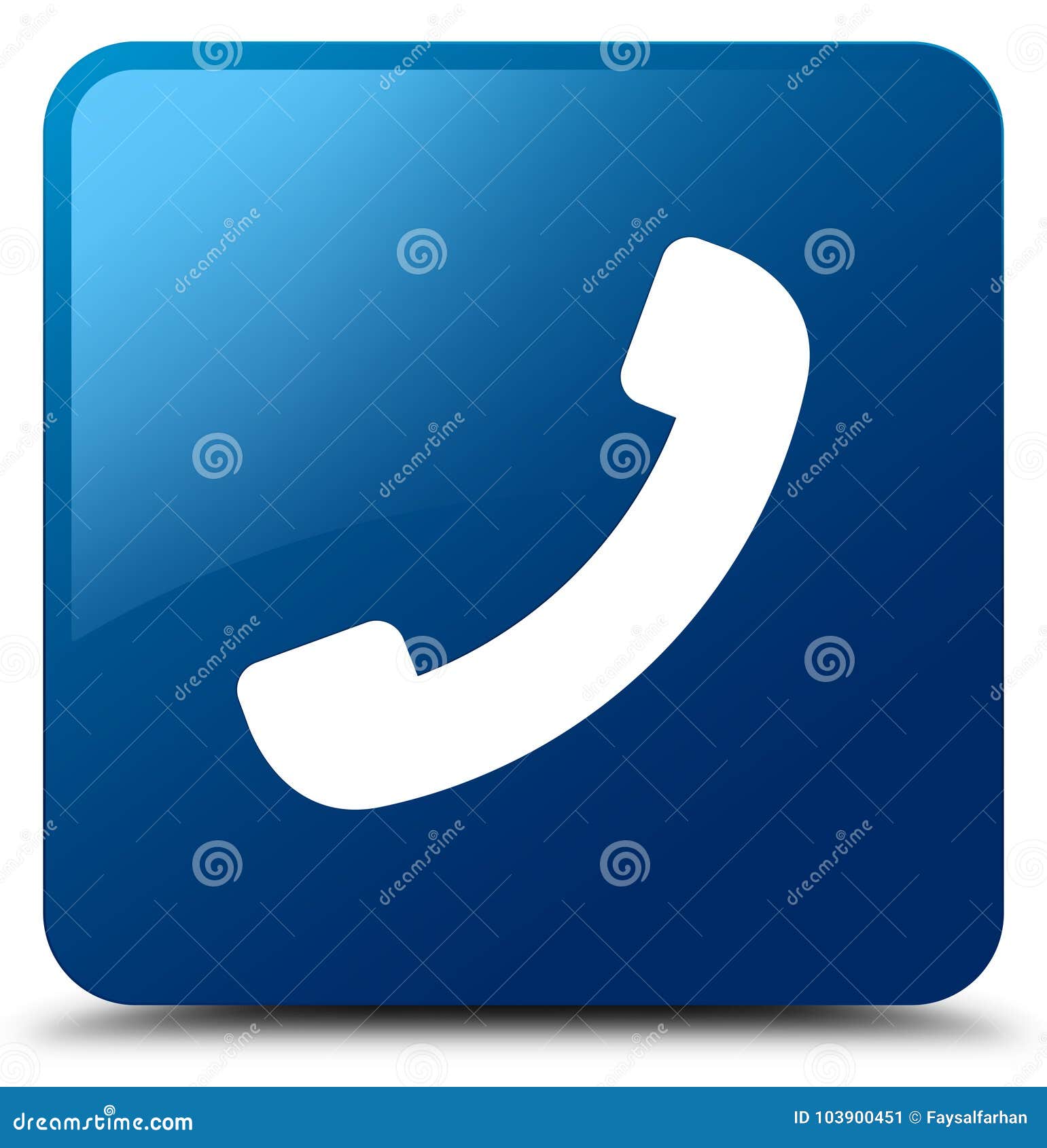 Phone Icon Blue Square Button Stock Illustration - Illustration of ...