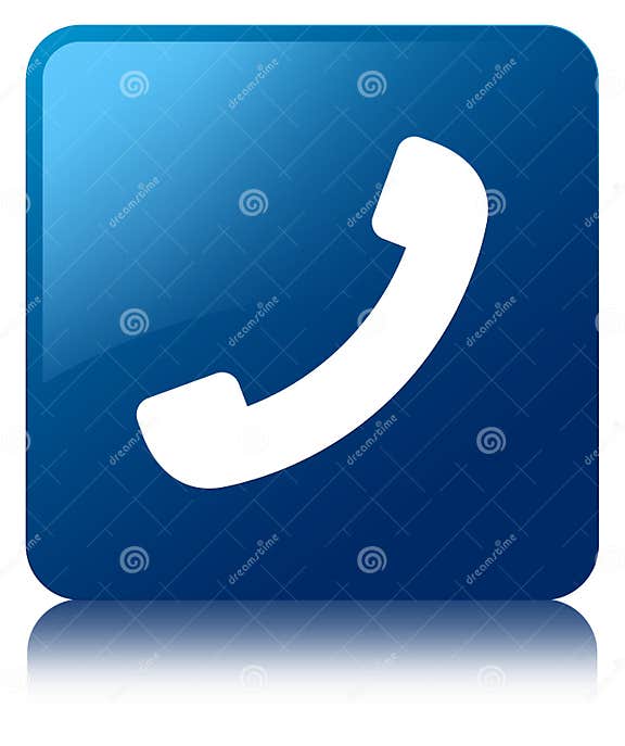Phone Icon Blue Square Button Stock Illustration - Illustration of ...