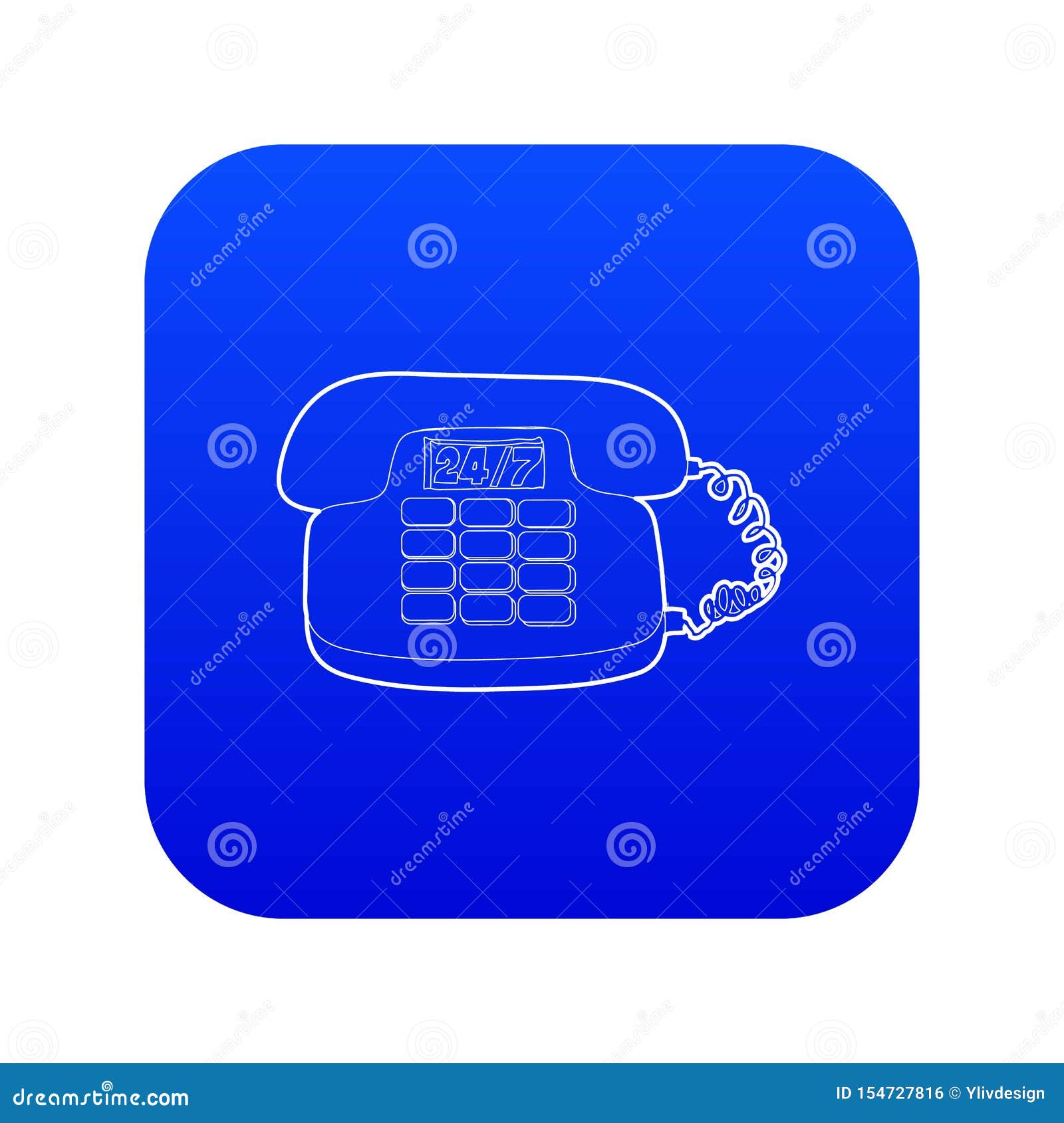 Phone icon blue vector stock vector. Illustration of call - 154727816
