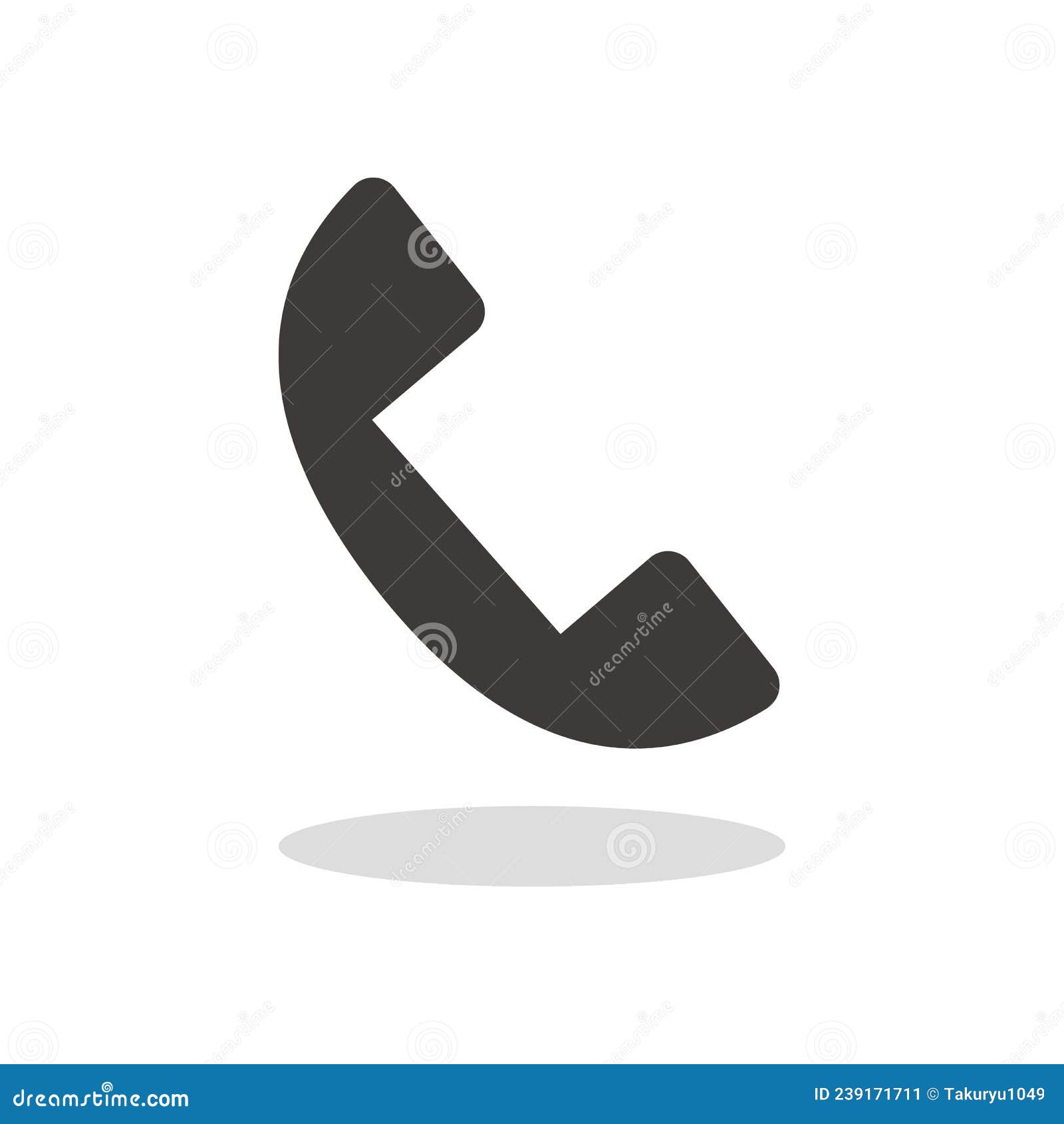 Phone Icon with Shadow. Vector. Stock Vector - Illustration of wireless ...