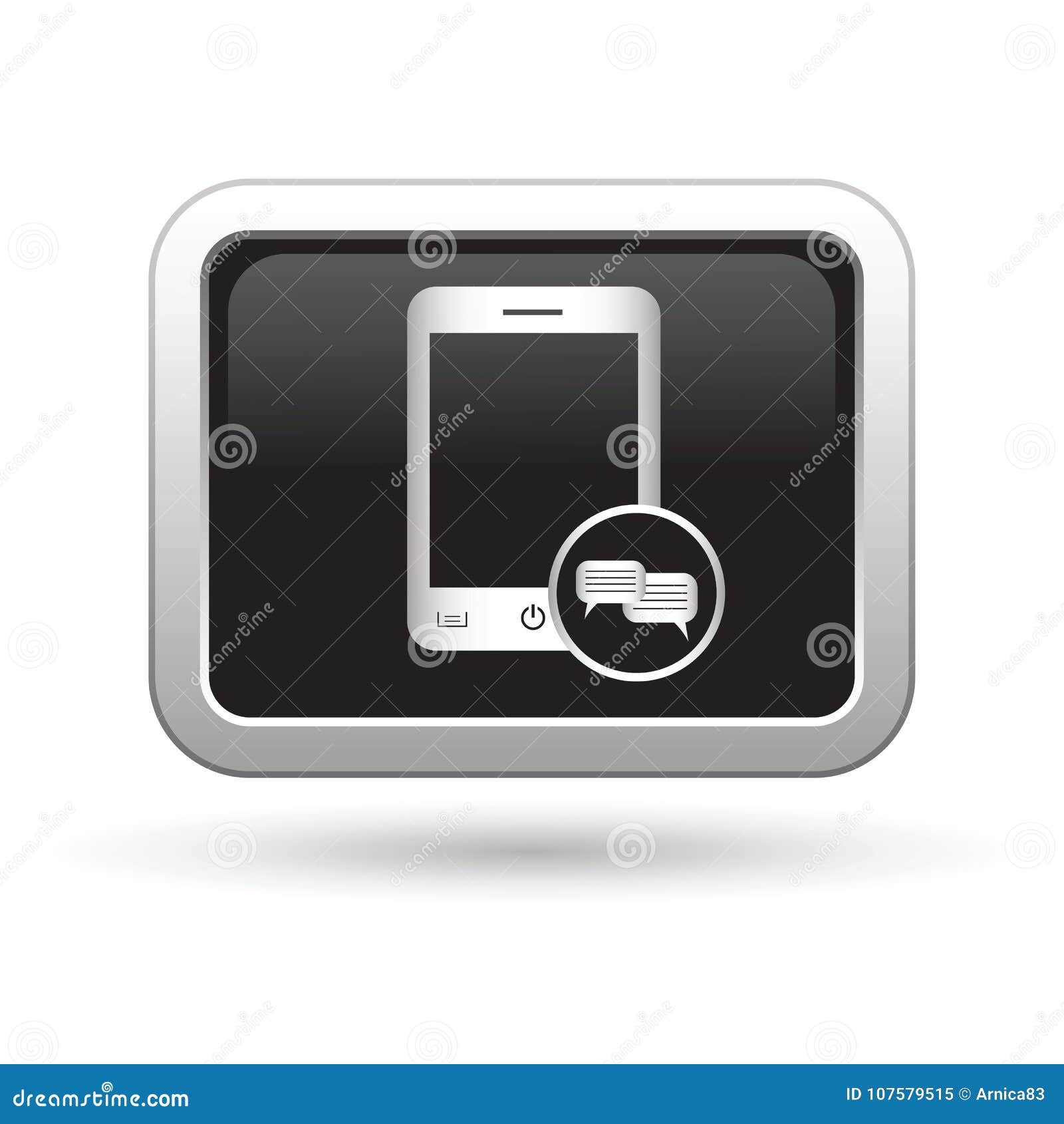 Phone icon with chat menu stock vector. Illustration of application ...