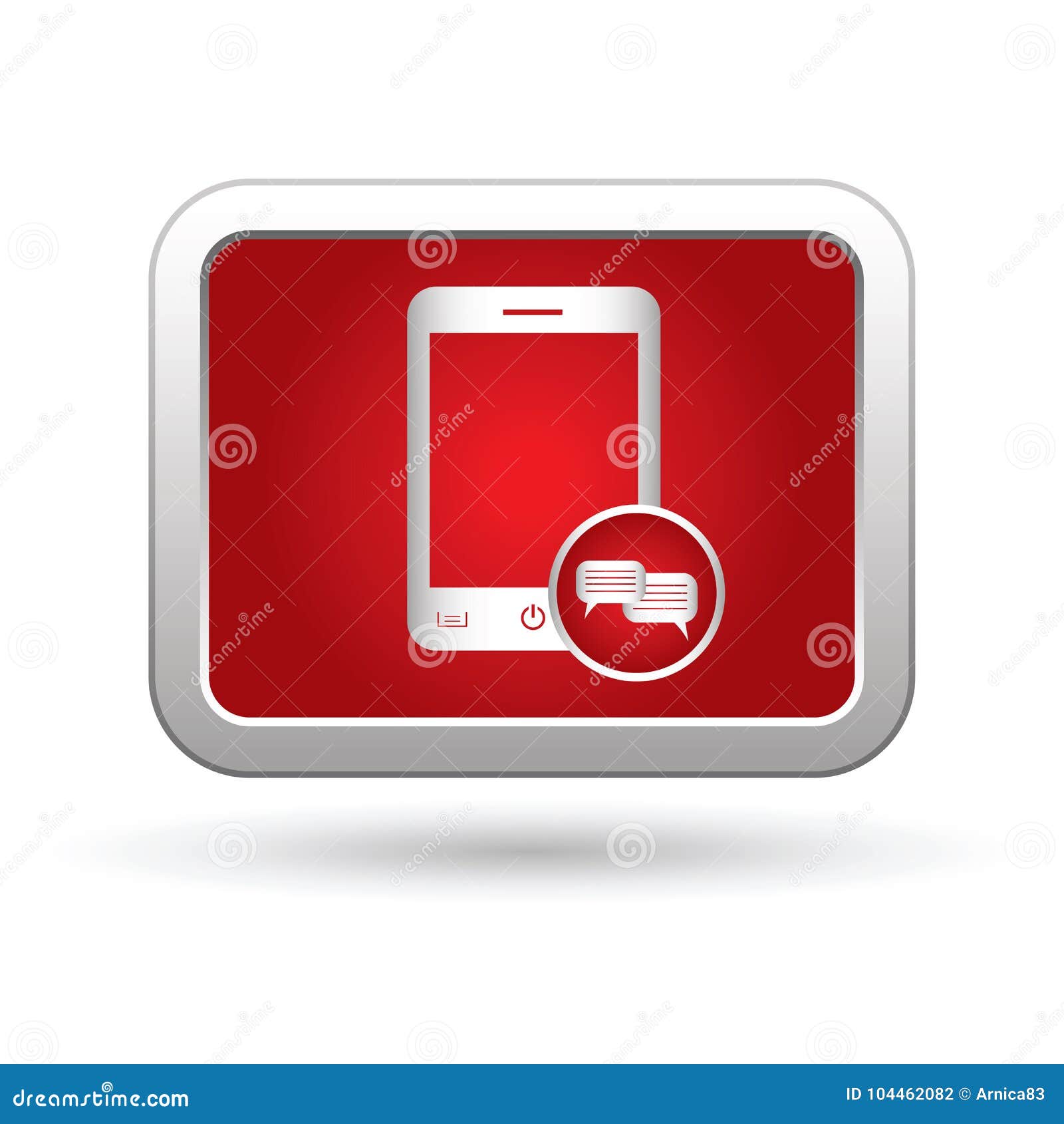 Phone icon with chat menu stock vector. Illustration of communication ...