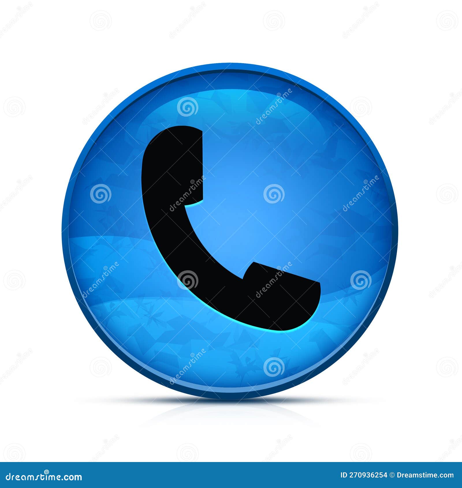 Phone Icon on Classy Splash Blue Round Button Illustration Stock ...