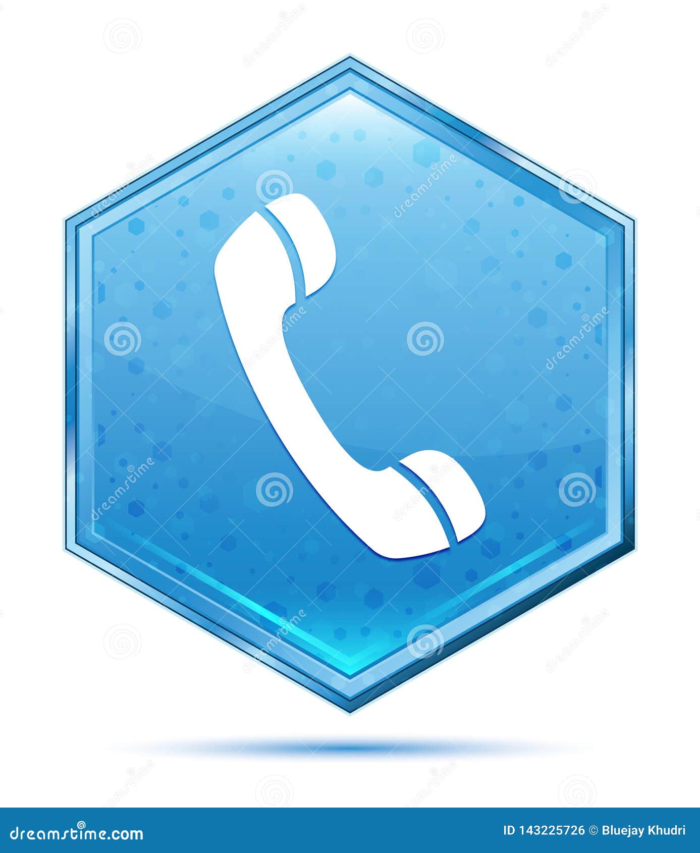 Phone Icon Crystal Blue Hexagon Button Stock Illustration ...