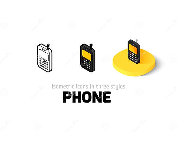 Phone Icon in Different Style Stock Vector - Illustration of black ...