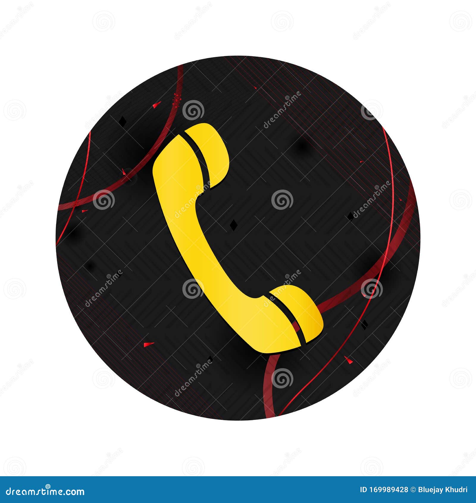 Phone Icon Elegant Black Round Button Stock Vector - Illustration of ...