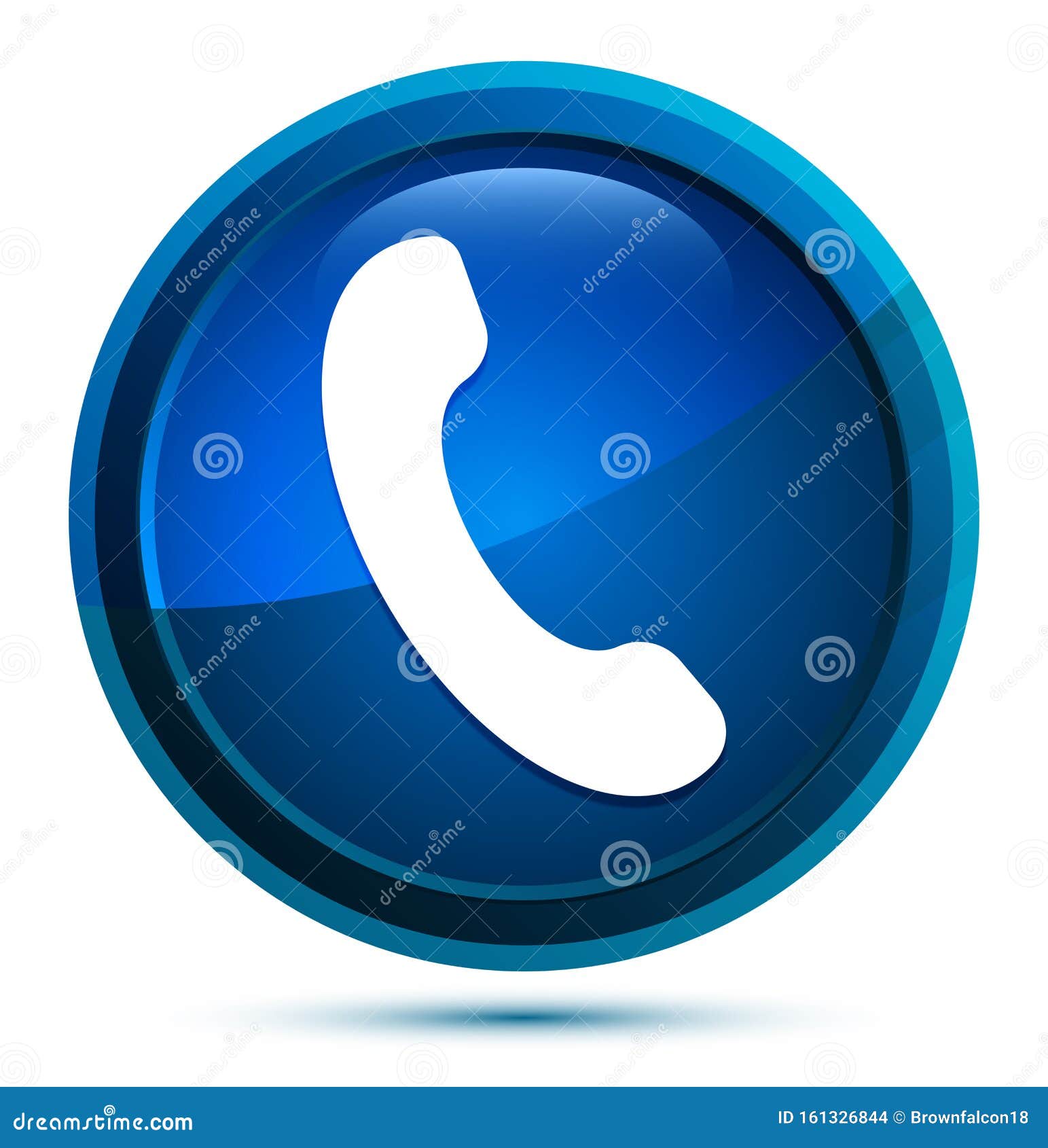 Phone Icon Elegant Blue Round Button Illustration Stock Vector ...