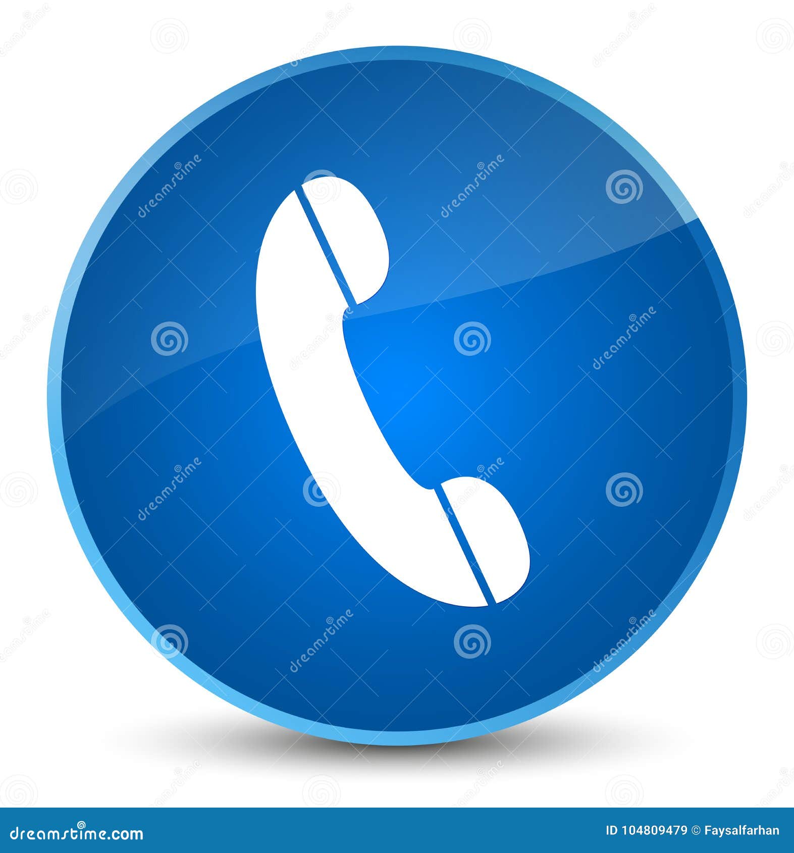Phone Icon Elegant Blue Round Button Stock Illustration - Illustration ...