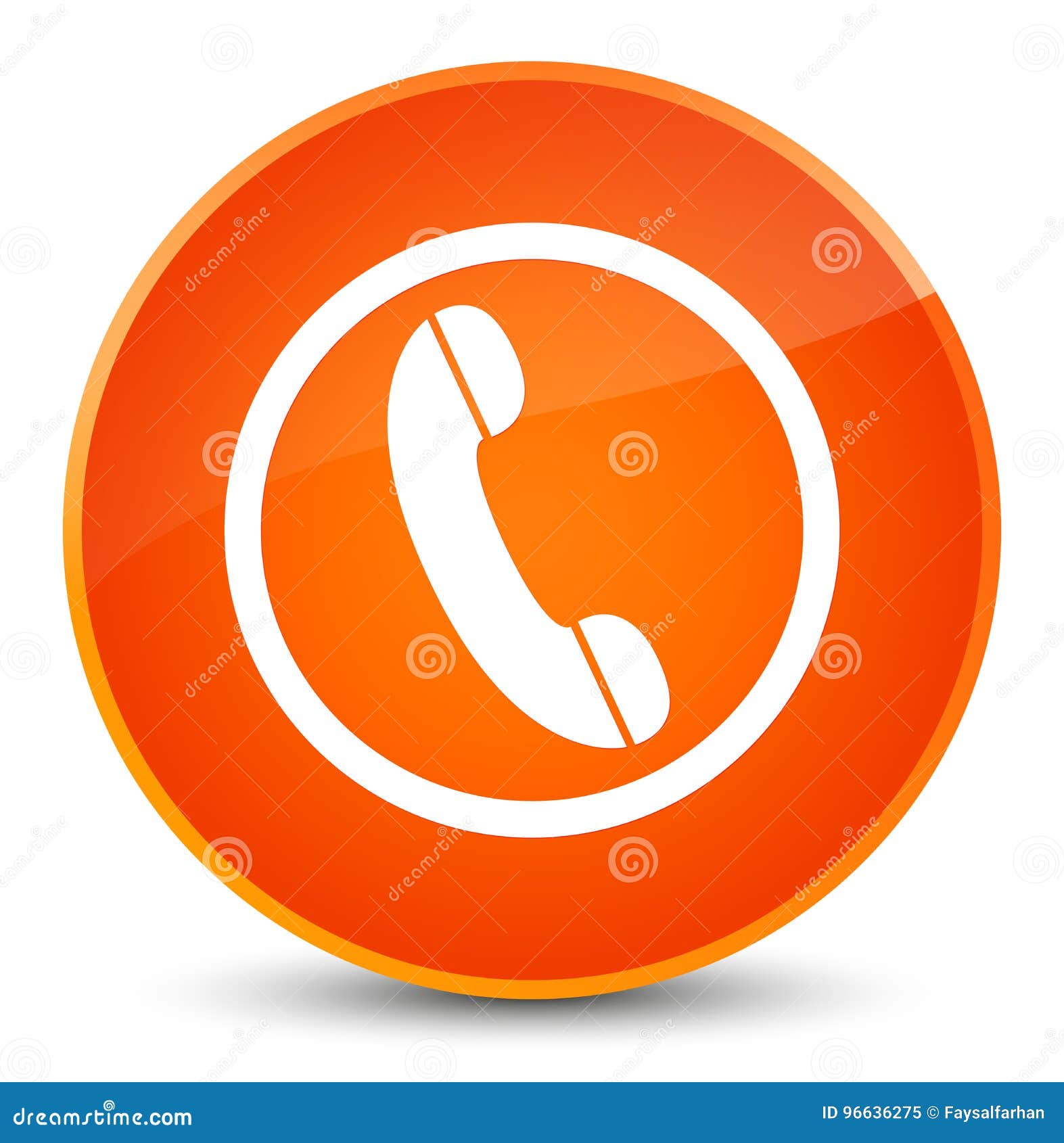 Phone Icon Elegant Orange Round Button Stock Illustration ...