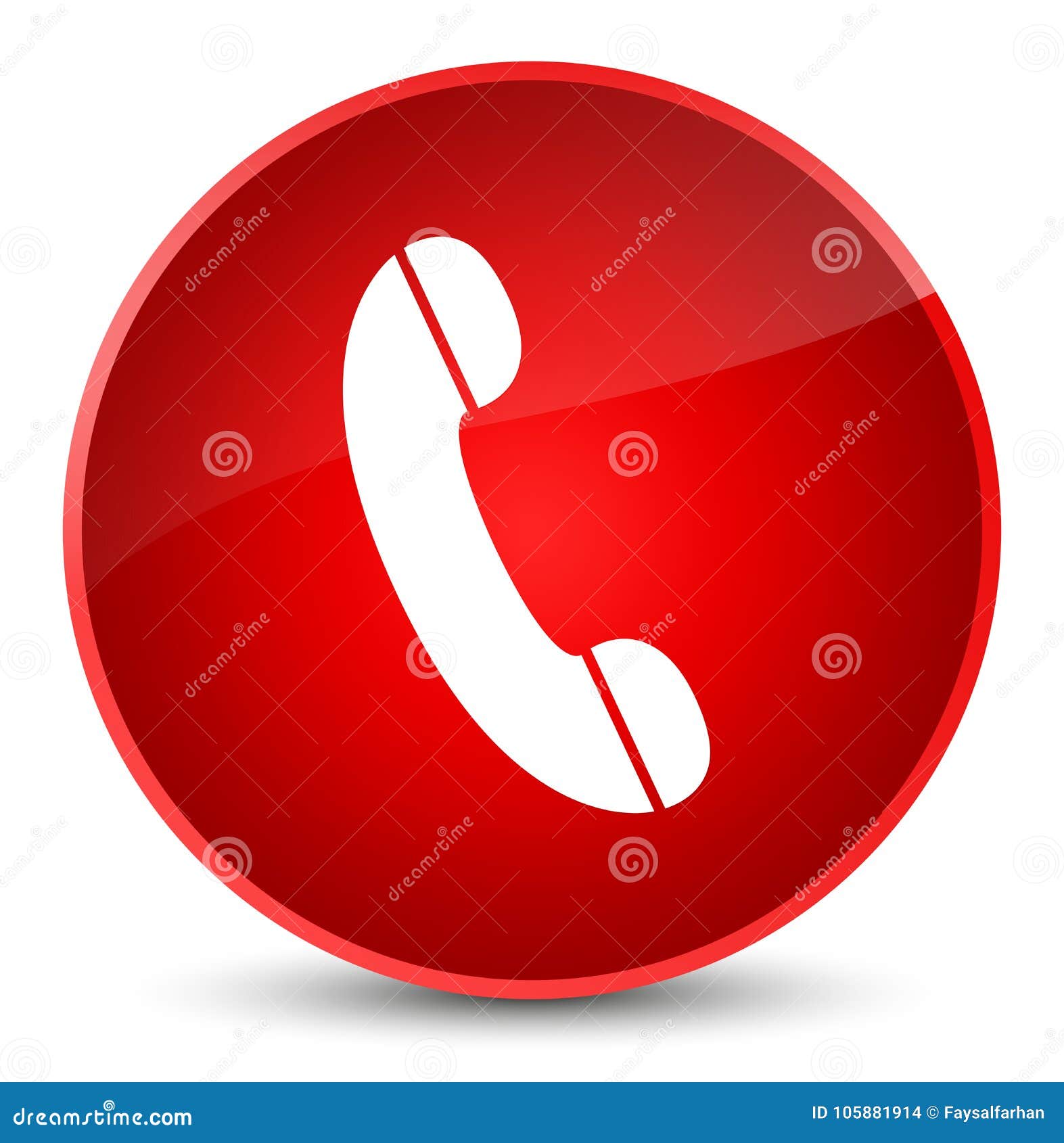 Phone Icon Elegant Red Round Button Stock Illustration - Illustration ...