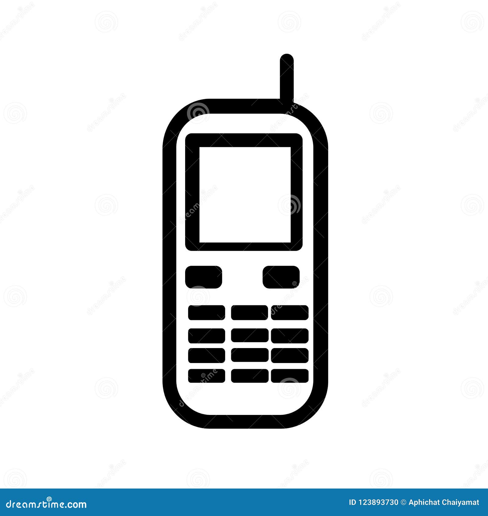 Phone icon flat style stock illustration. Illustration of phone - 123893730