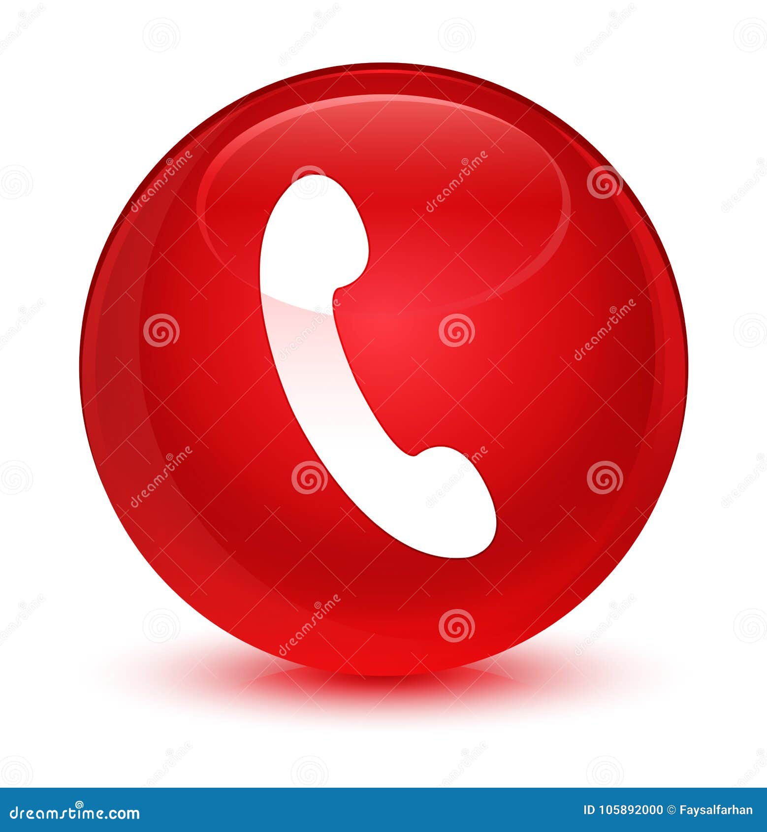 Phone Icon Glassy Red Round Button Stock Illustration - Illustration of ...