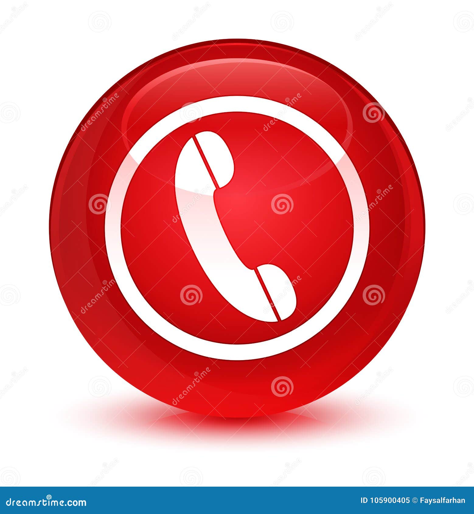 Phone Icon Glassy Red Round Button Stock Illustration - Illustration of ...