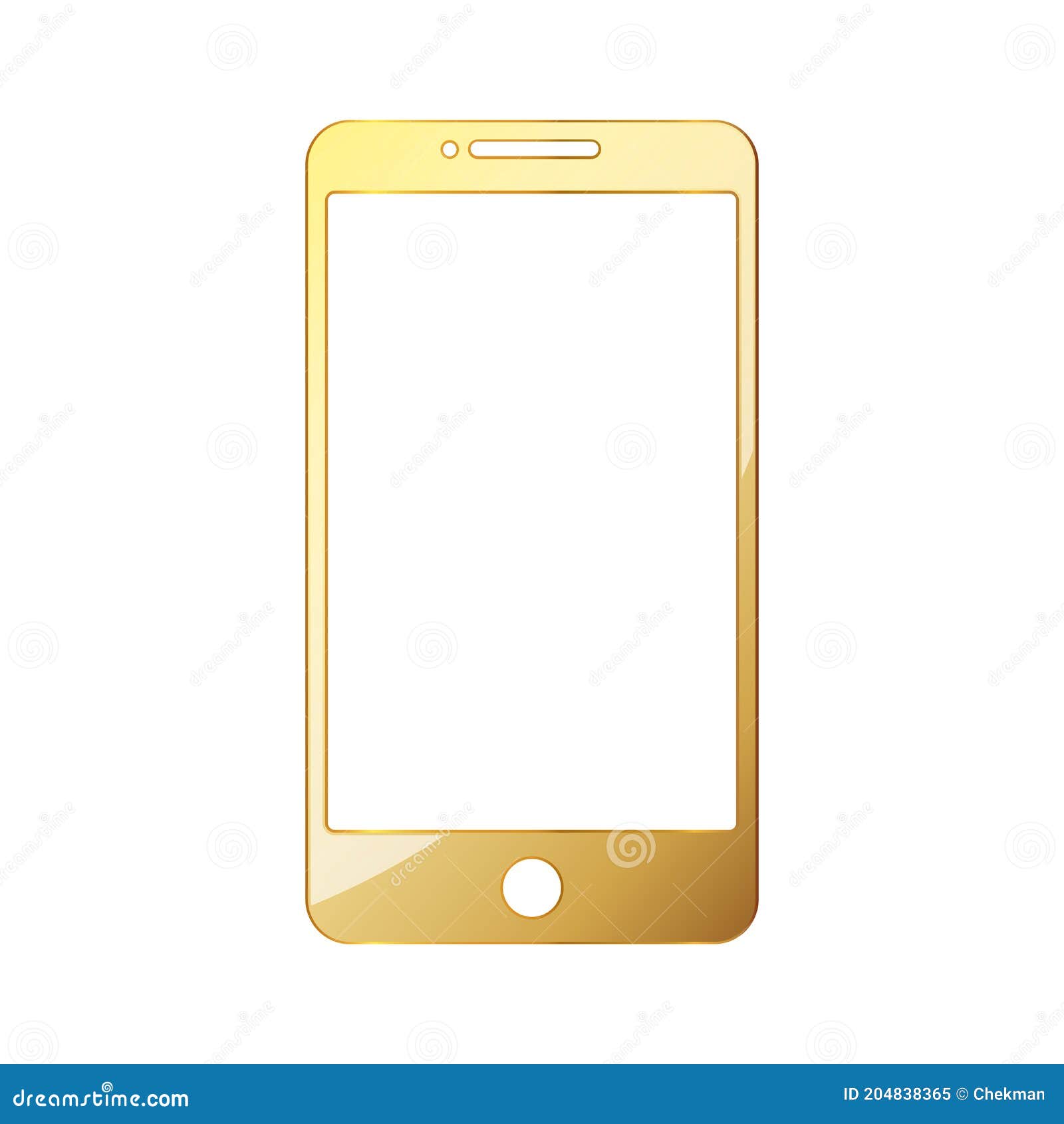 Phone Icon. Gold Smartphone Icon. Vector Illustration Stock ...
