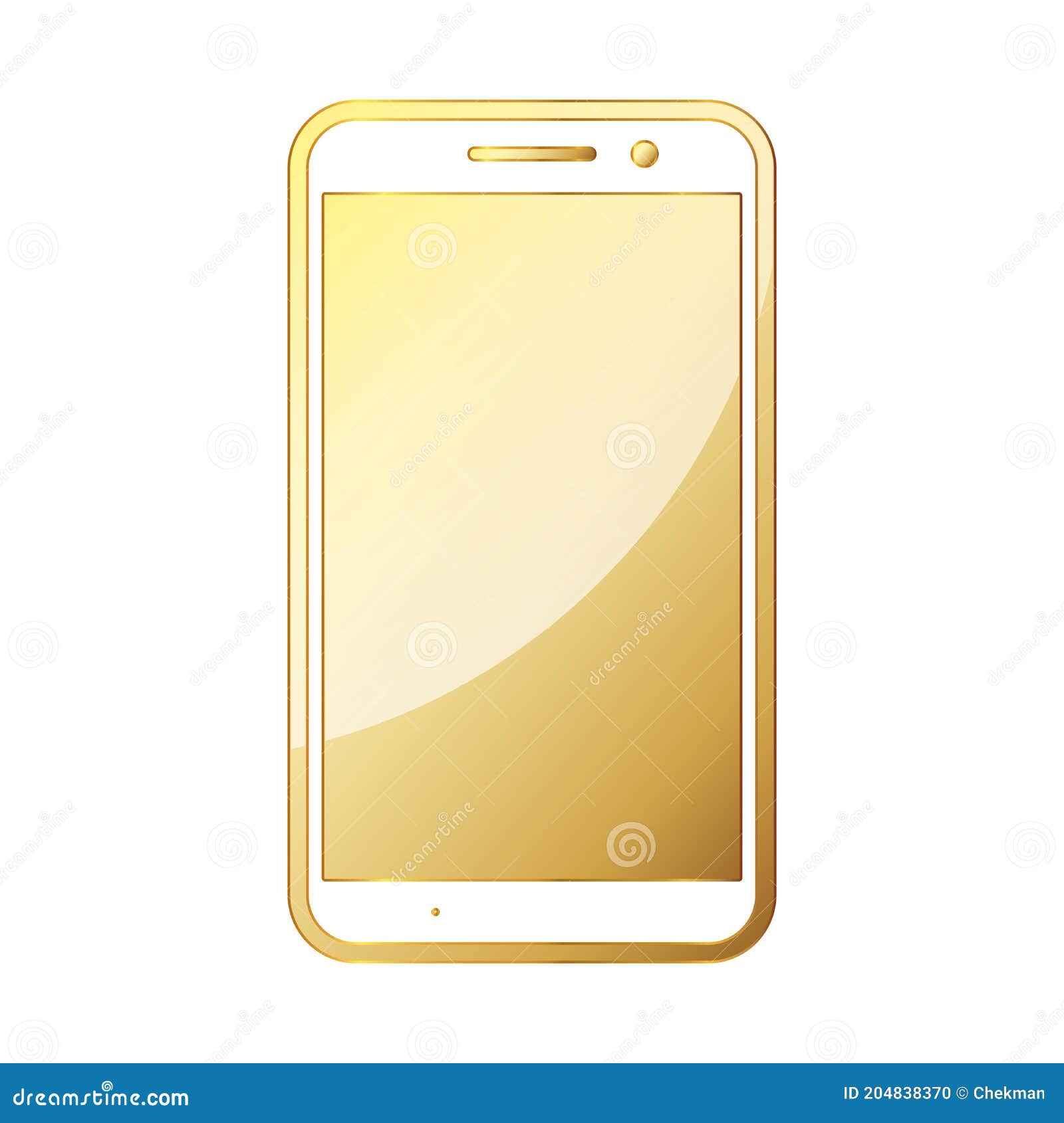 Phone Icon. Gold Smartphone Icon. Vector Illustration Stock ...