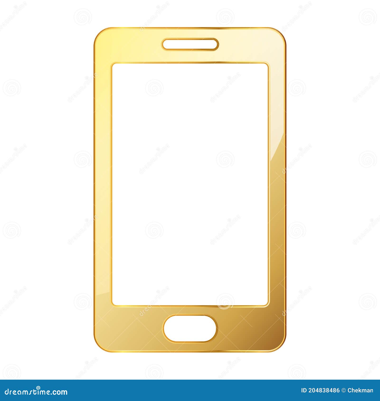 Phone Icon. Gold Smartphone Icon. Vector Illustration Stock ...