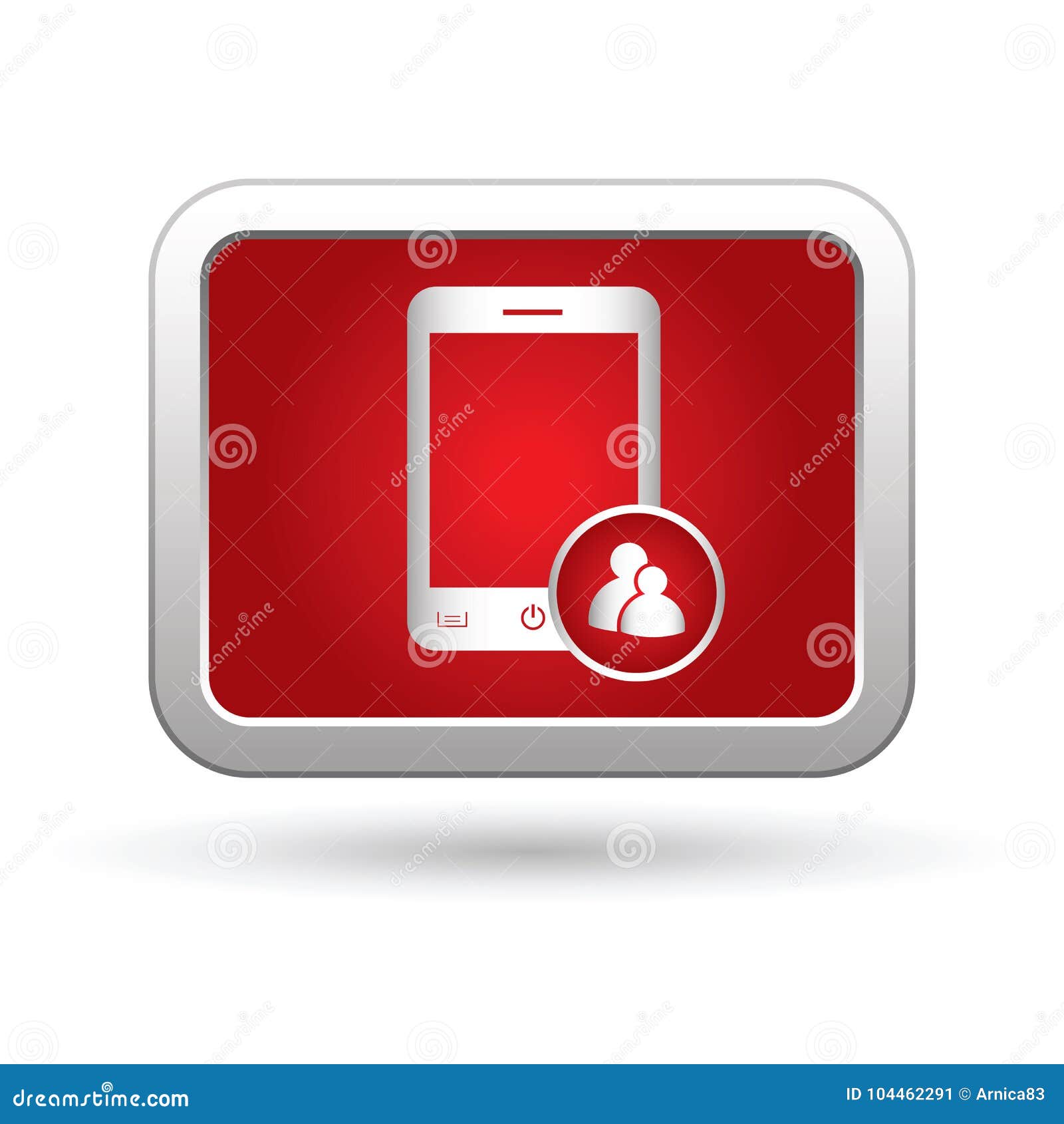 Phone icon with group menu stock vector. Illustration of connection ...
