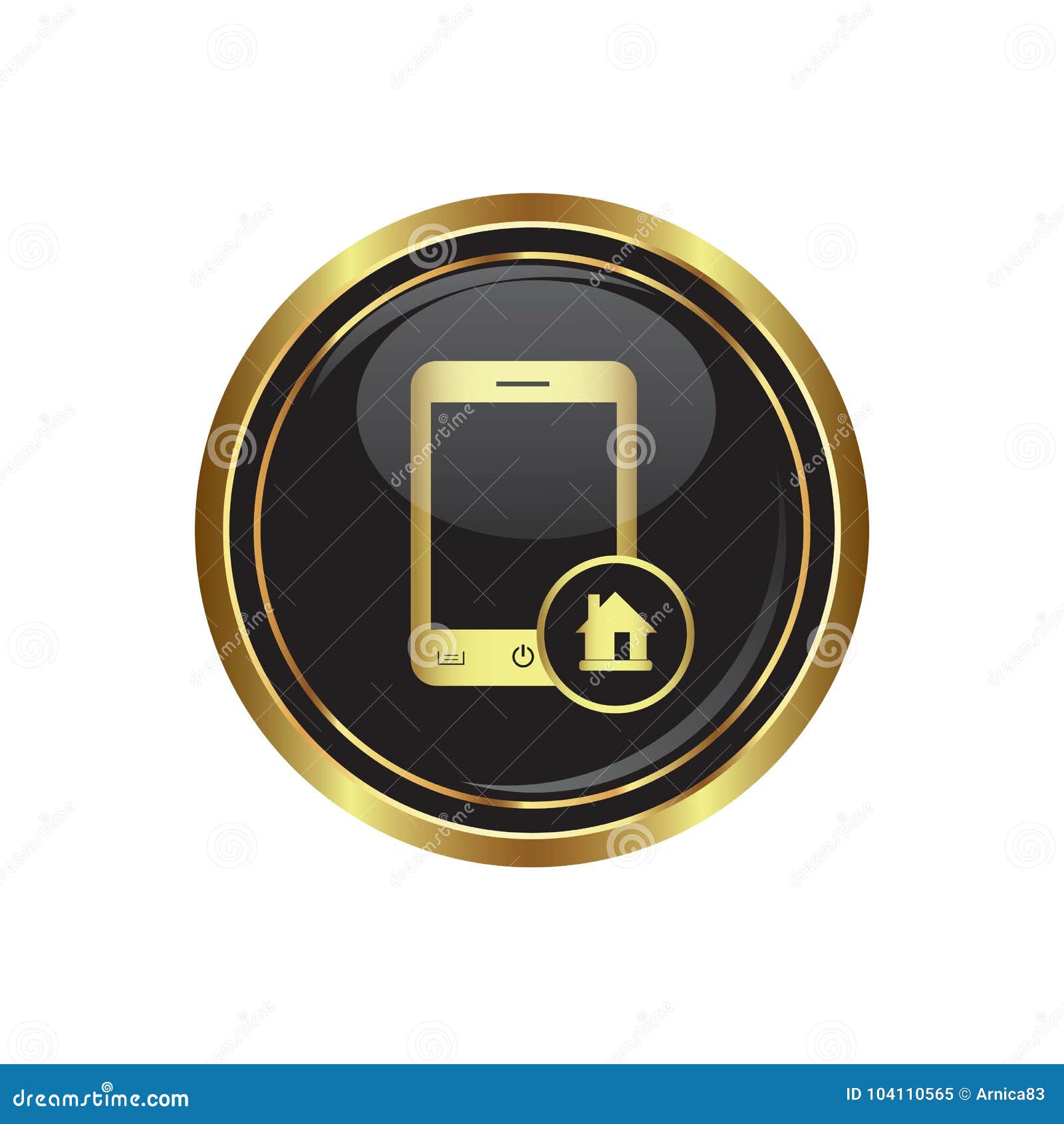 Phone icon with home menu stock vector. Illustration of close - 104110565