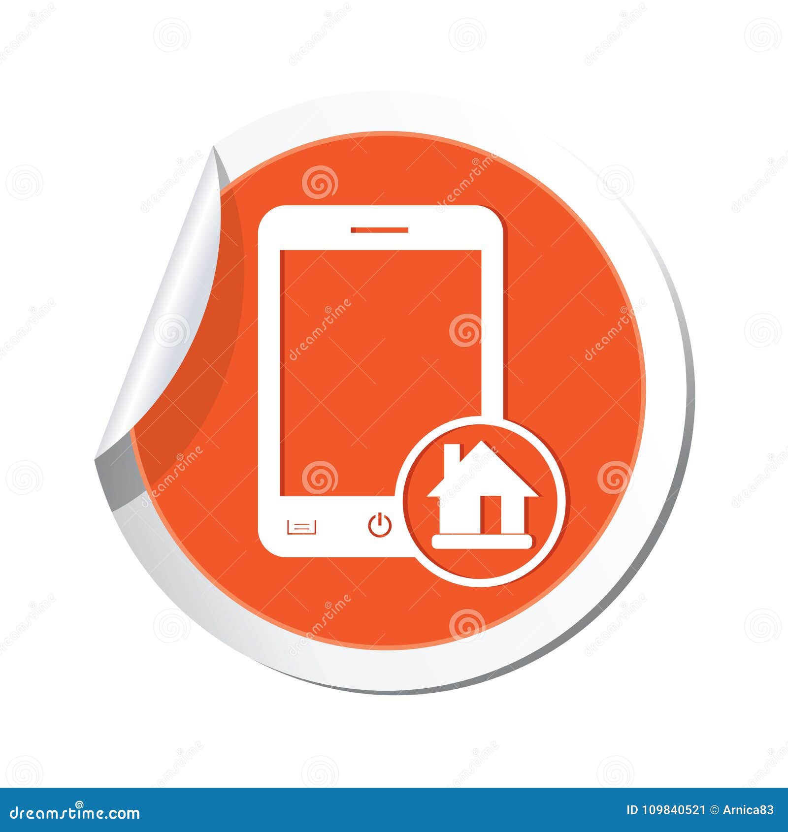Phone icon with home menu stock vector. Illustration of page - 109840521