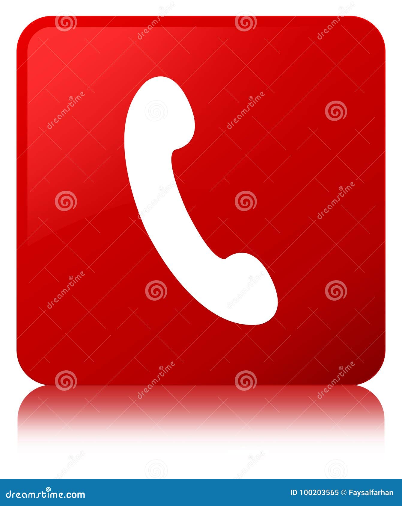 Phone Icon Red Square Button Stock Illustration - Illustration of ...