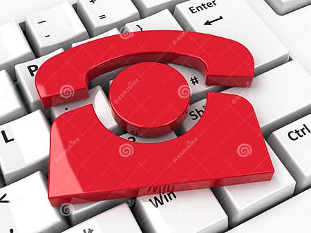 Phone icon on keyboard stock illustration. Illustration of ...