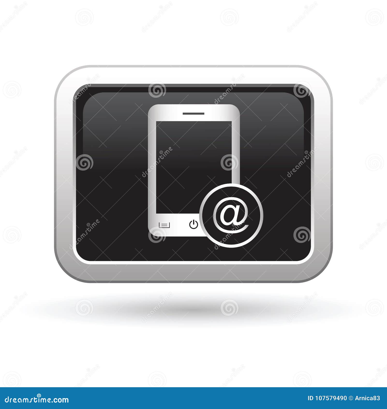 Phone icon with mail menu stock vector. Illustration of phone - 107579490