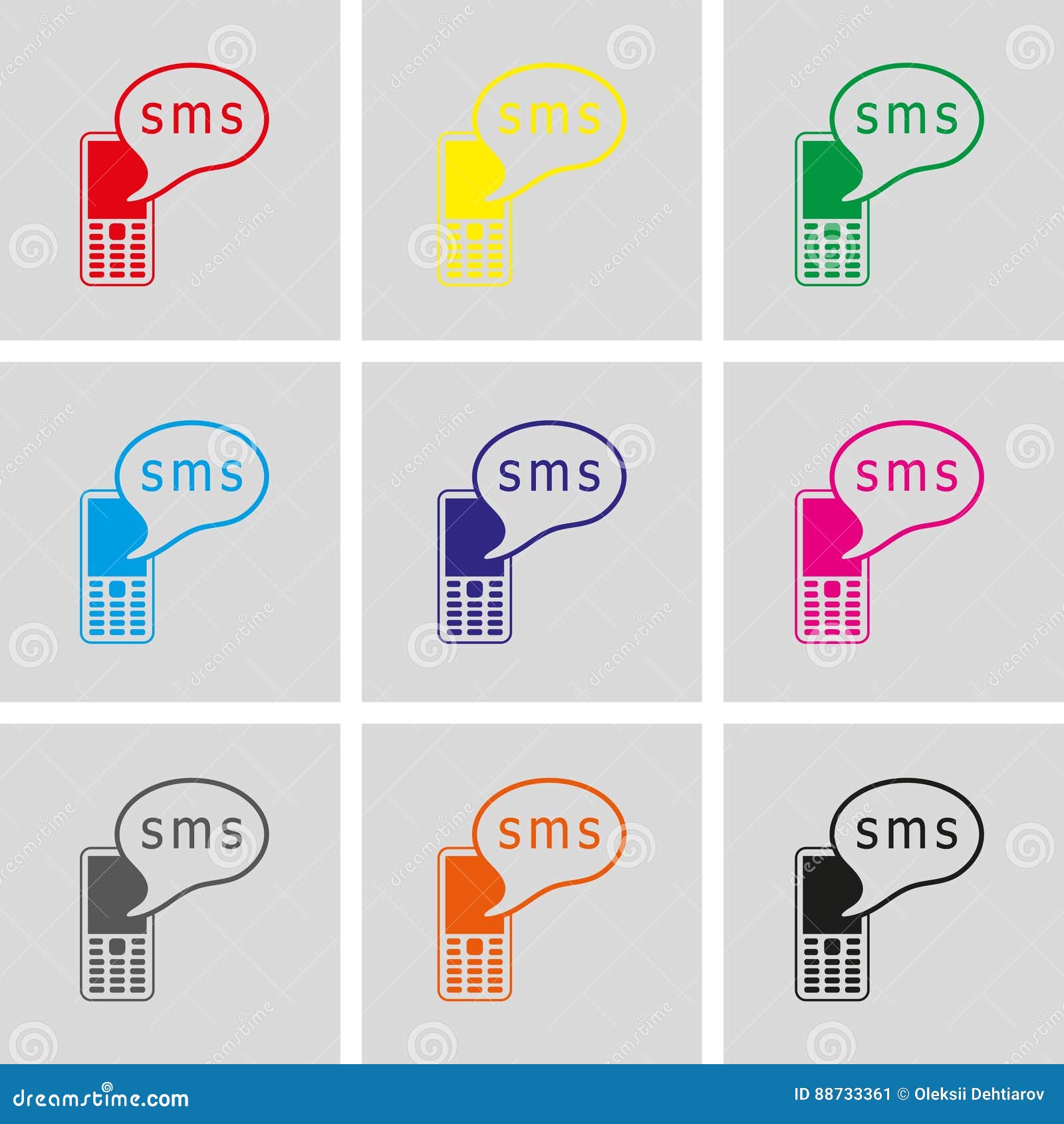 Phone Icon with Message Stock Vector Illustration Flat Design Stock ...