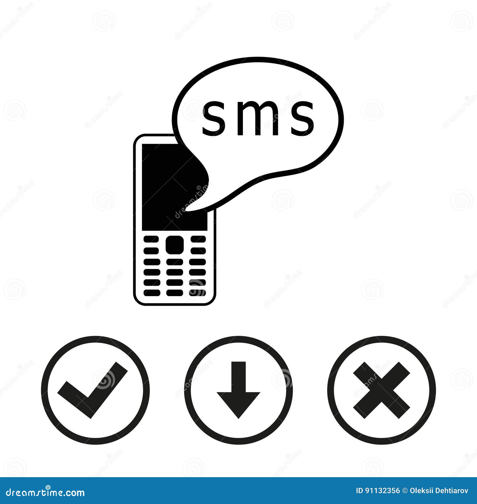 Phone Icon with Message Stock Vector Illustration Flat Design Stock ...