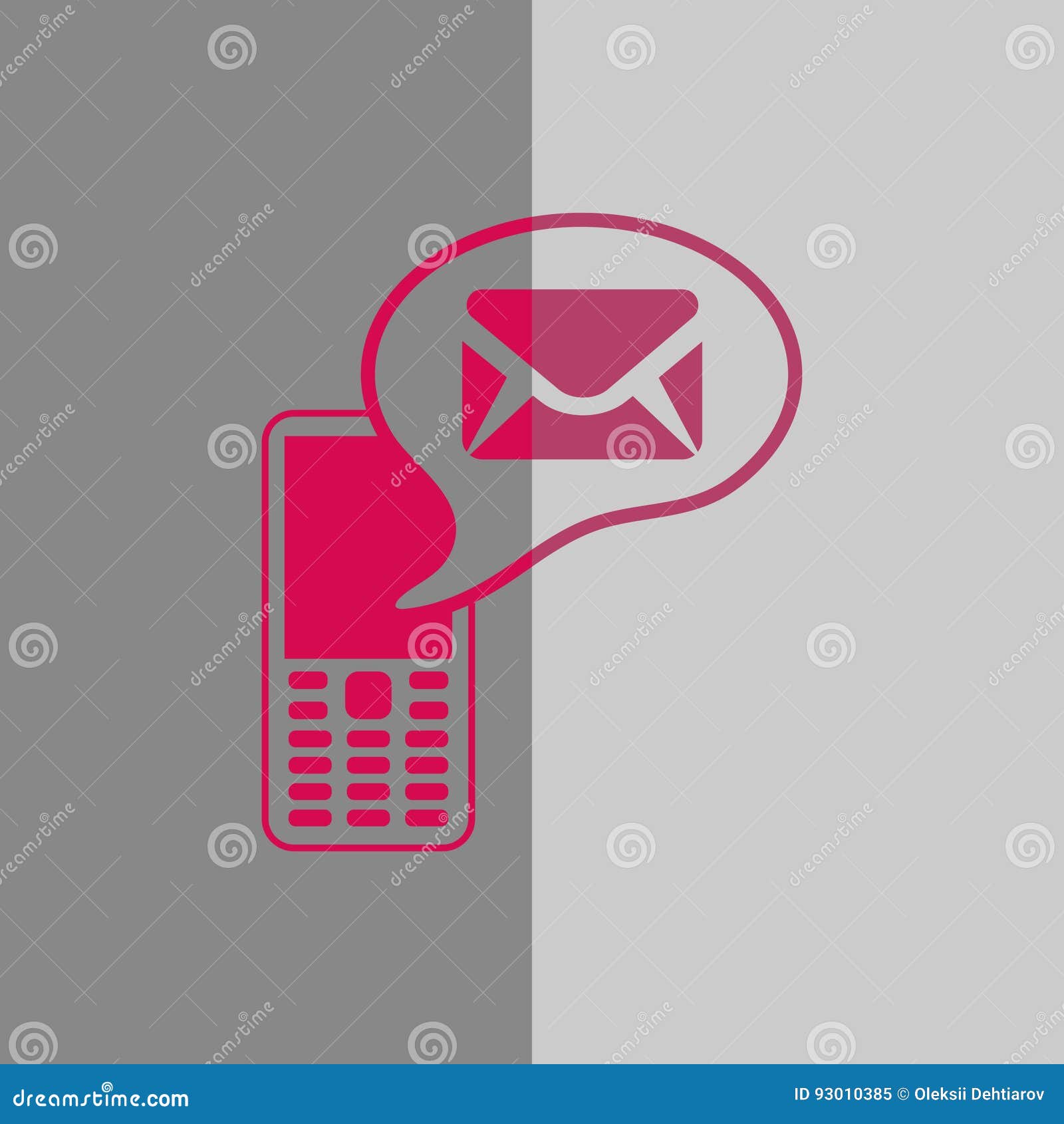 Phone Icon with Message Stock Vector Illustration Flat Design Stock ...