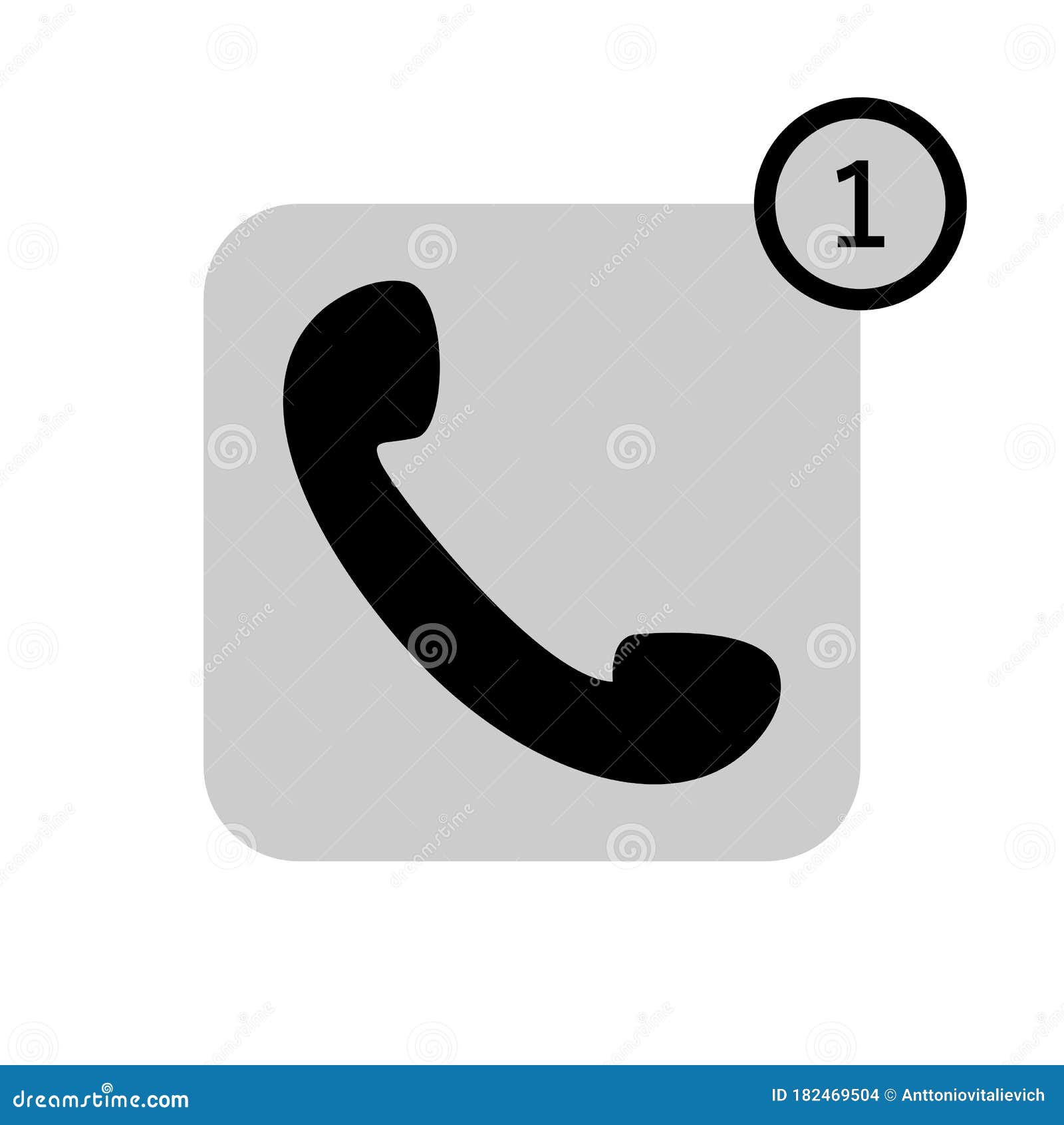 Phone Icon One Missed Call Sign Stock Vector - Illustration of chat ...