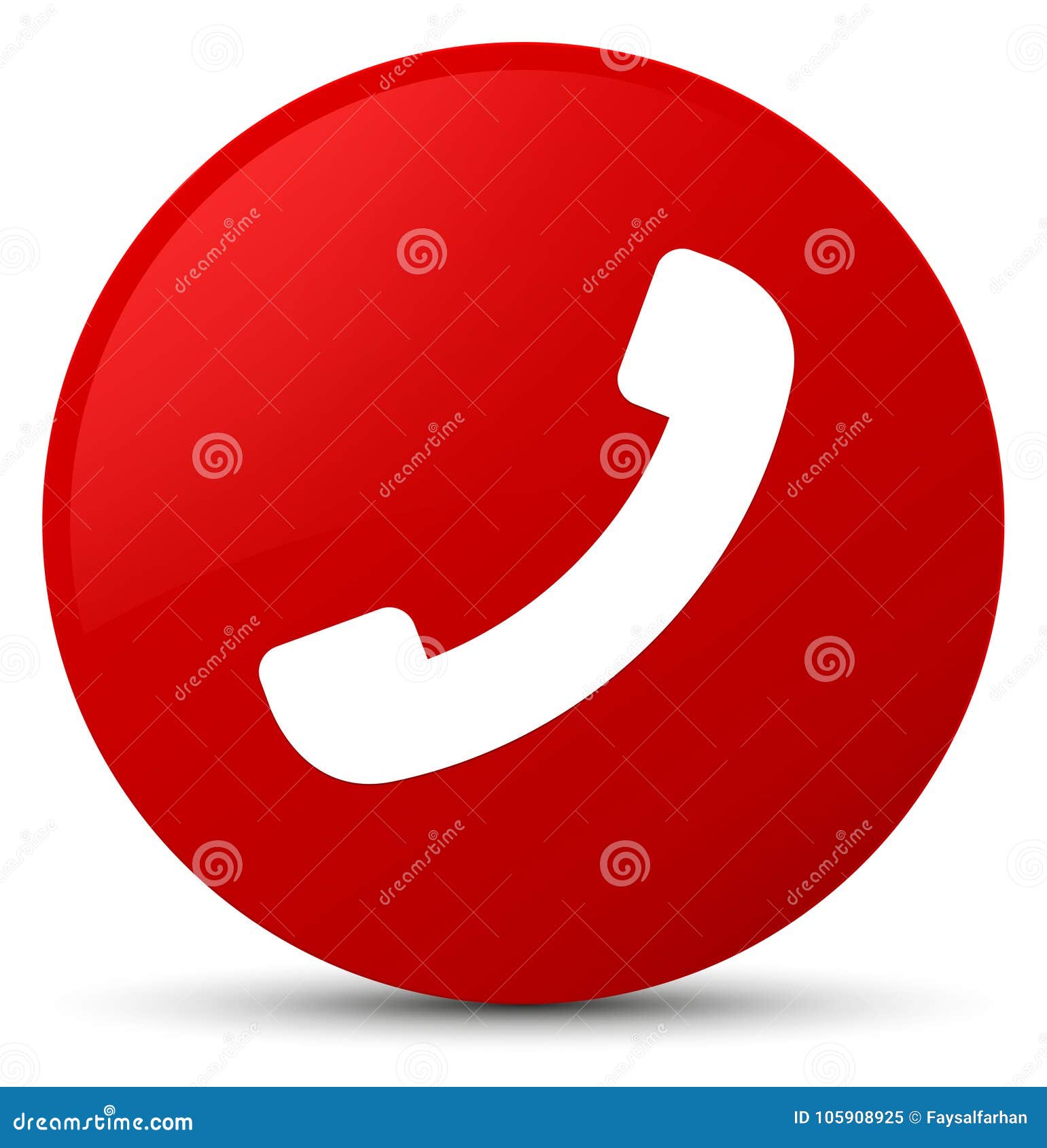 Phone Icon Red Round Button Stock Illustration - Illustration of ...