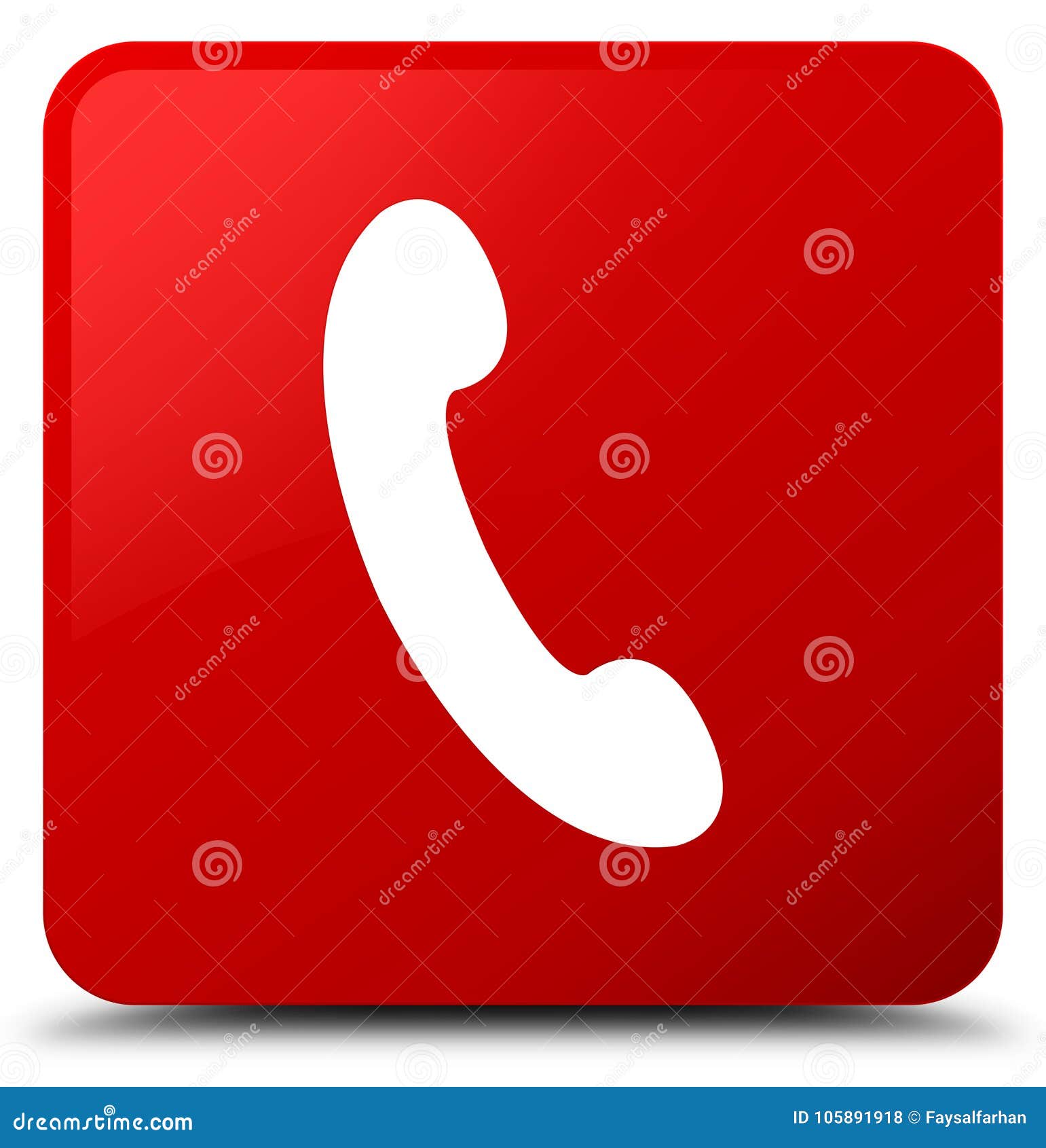 Phone Icon Red Square Button Stock Illustration - Illustration of ...