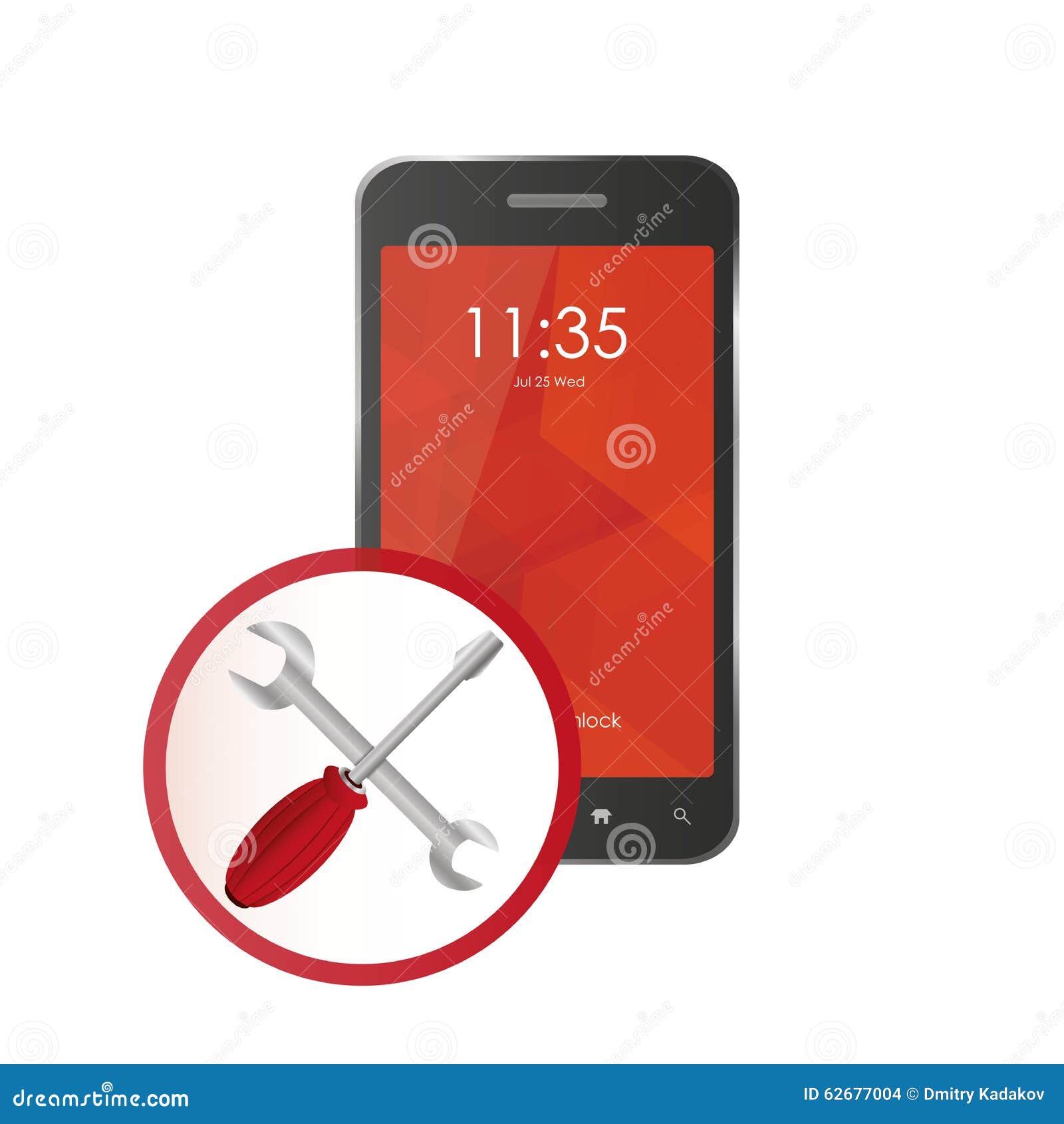 Phone Icon for Repairs. Support and Maintenance Stock Vector ...