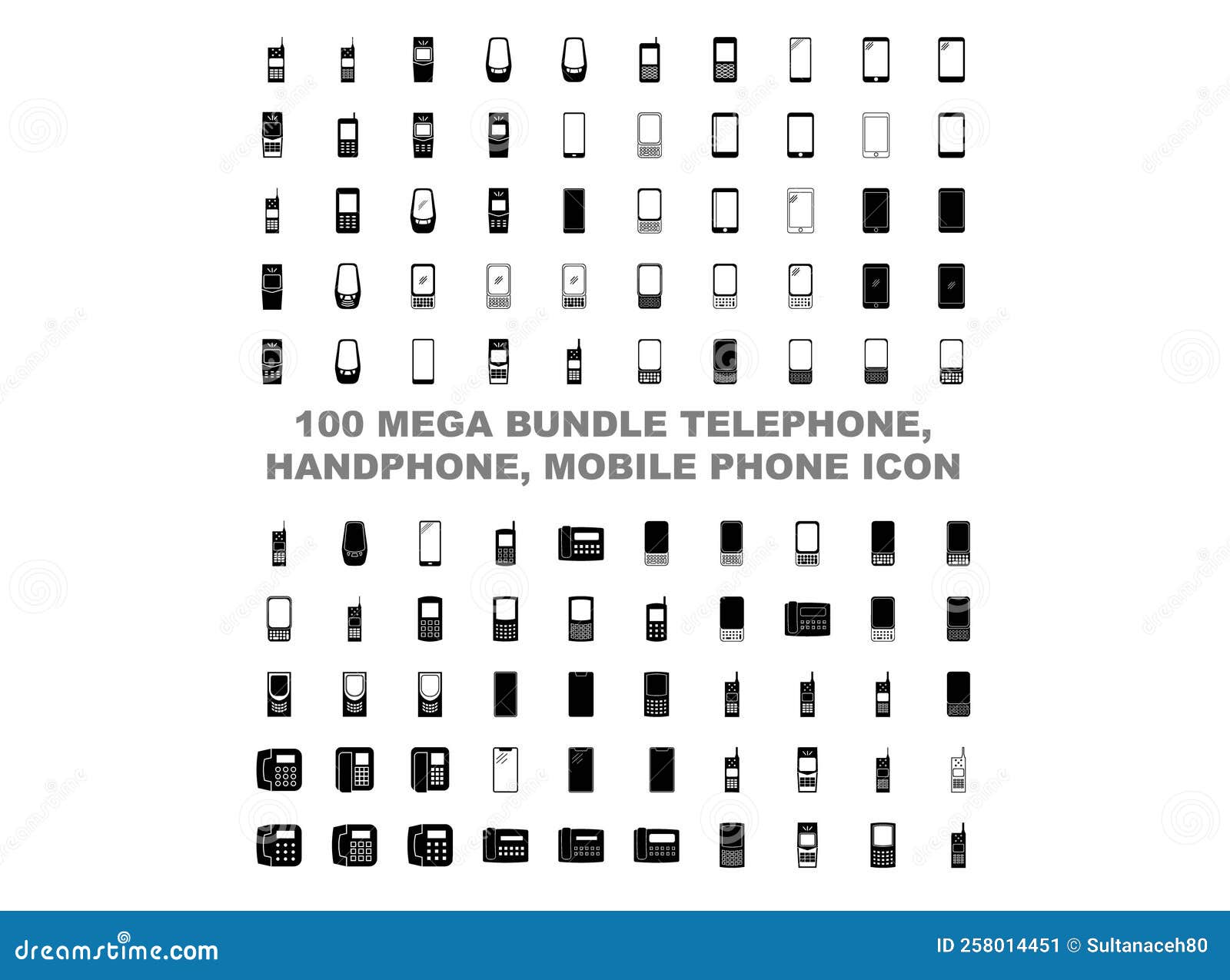 Mobile Icon Set Bundles. stock vector. Illustration of customer - 258014451