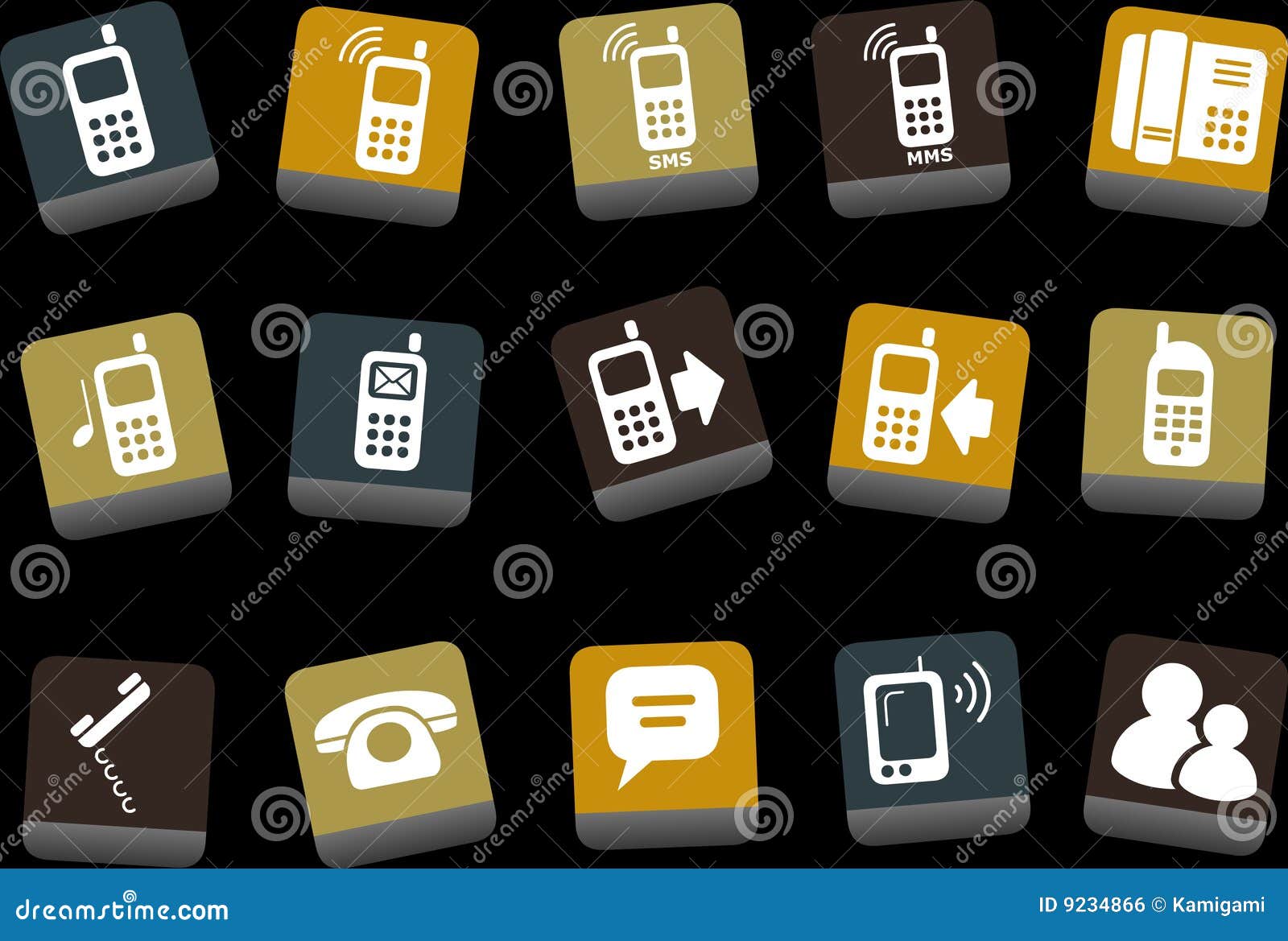 Phone icon set stock vector. Illustration of computer - 9234866