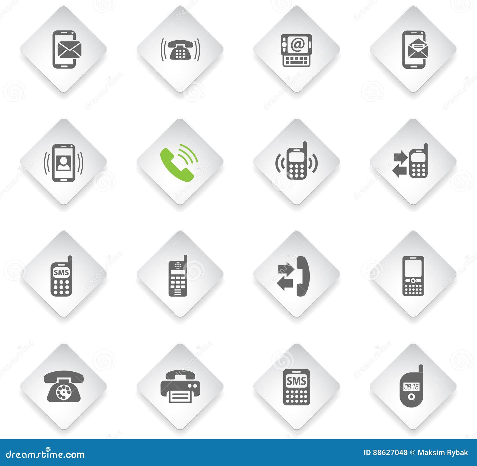 Phone icon set stock illustration. Illustration of vibration - 88627048
