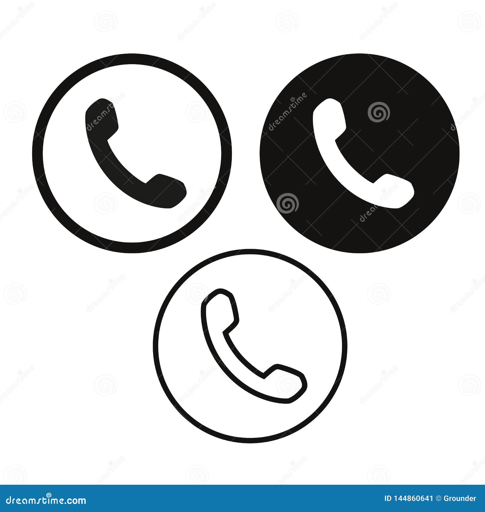 Phone icon set vector stock vector. Illustration of vector - 144860641