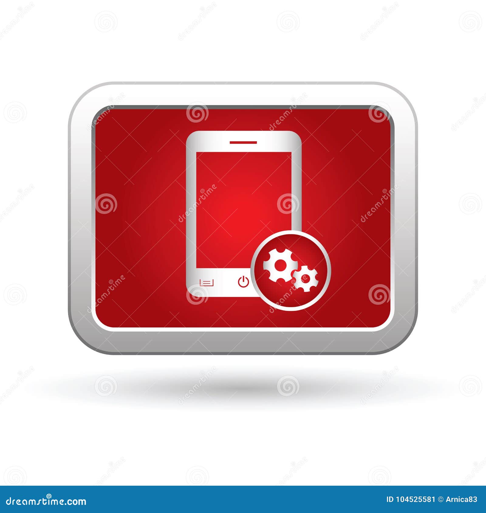 Phone Icon with Settings Menu Stock Vector - Illustration of mobile ...