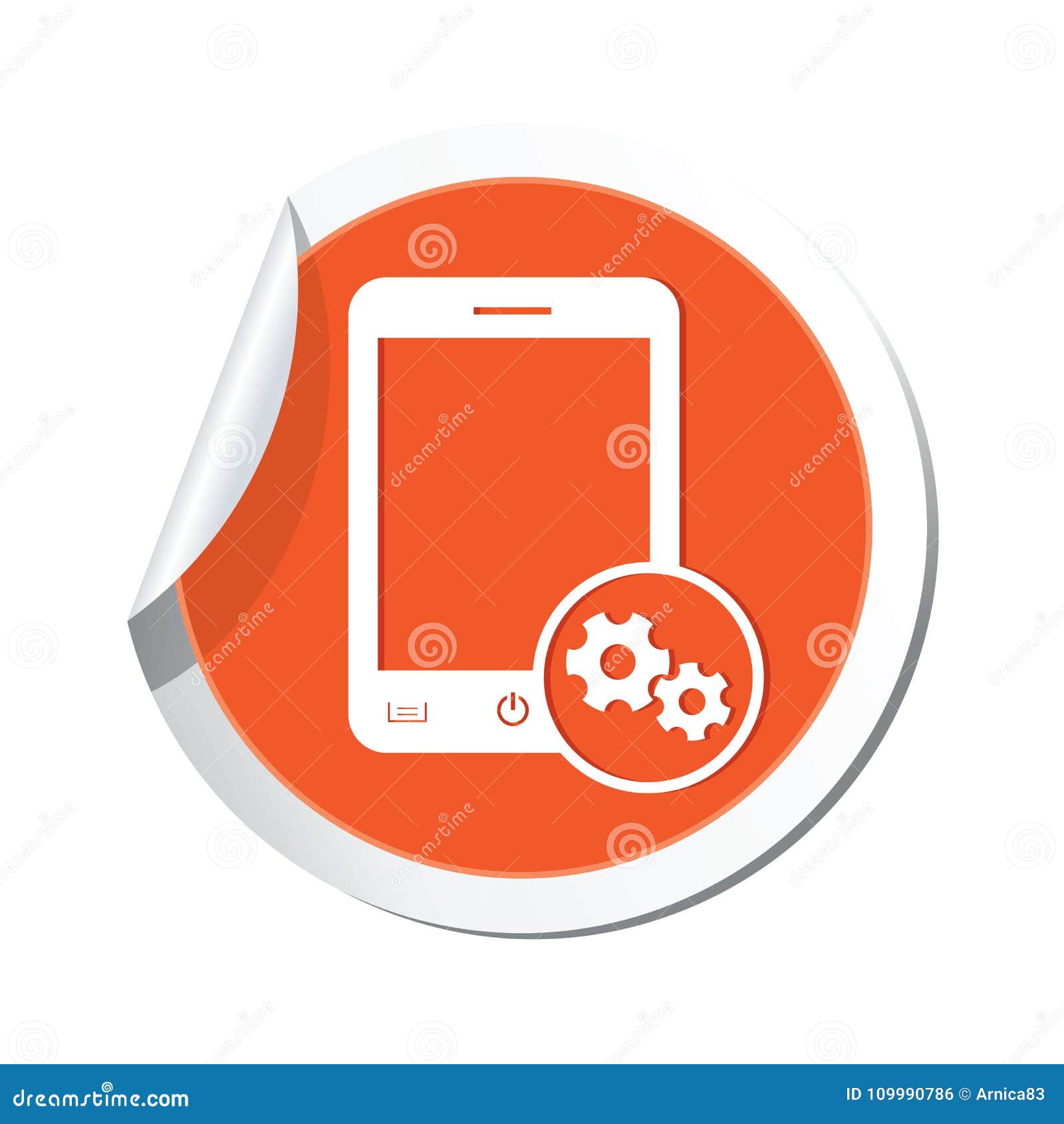 Phone Icon with Settings Menu Stock Vector - Illustration of design ...