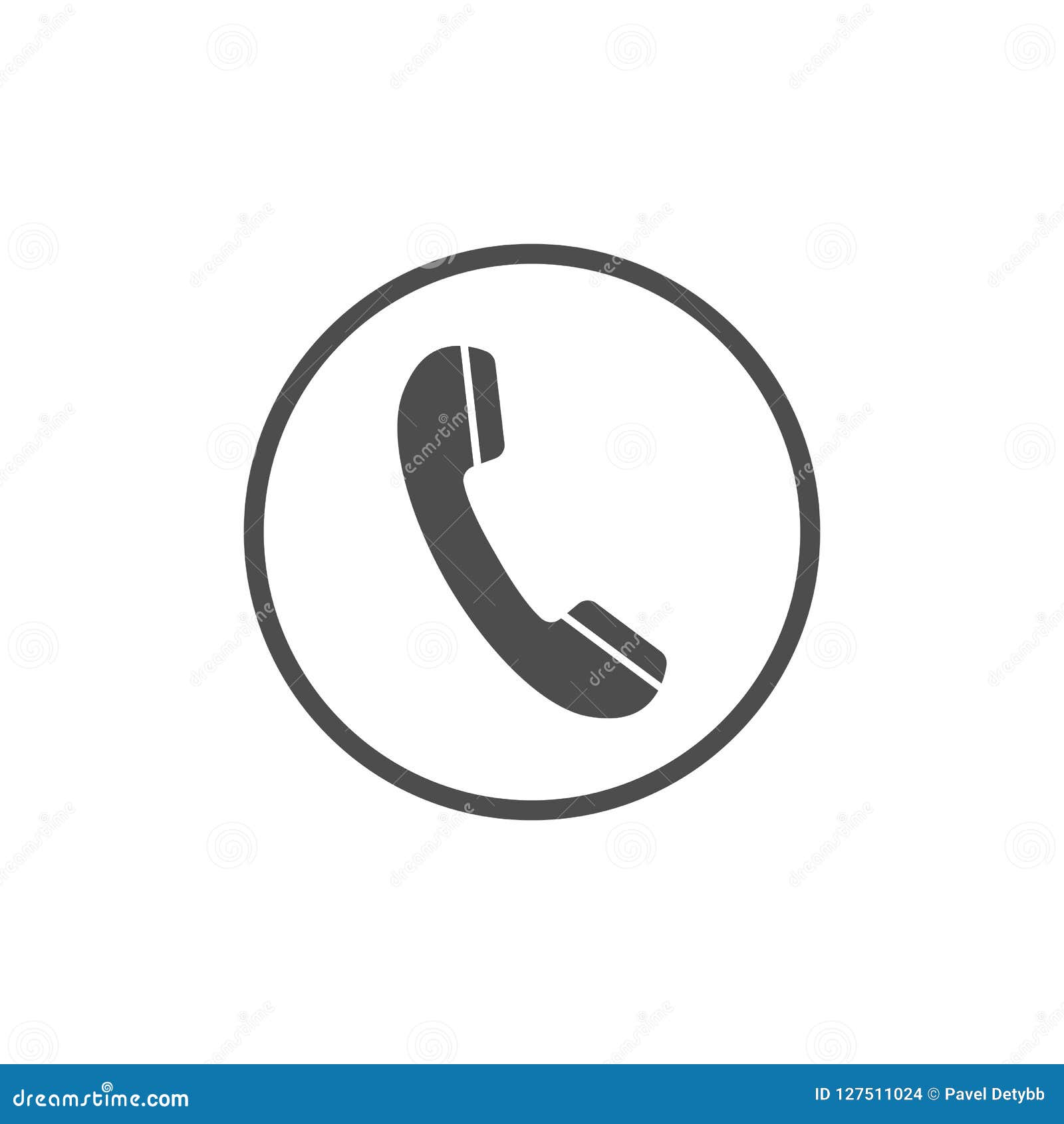 Phone Icon, Sign. Handset. Vector Illustration. Flat Design. Black ...