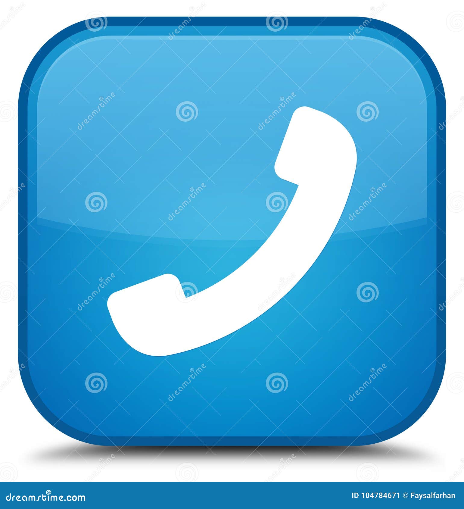 Phone Icon Special Cyan Blue Square Button Stock Illustration ...