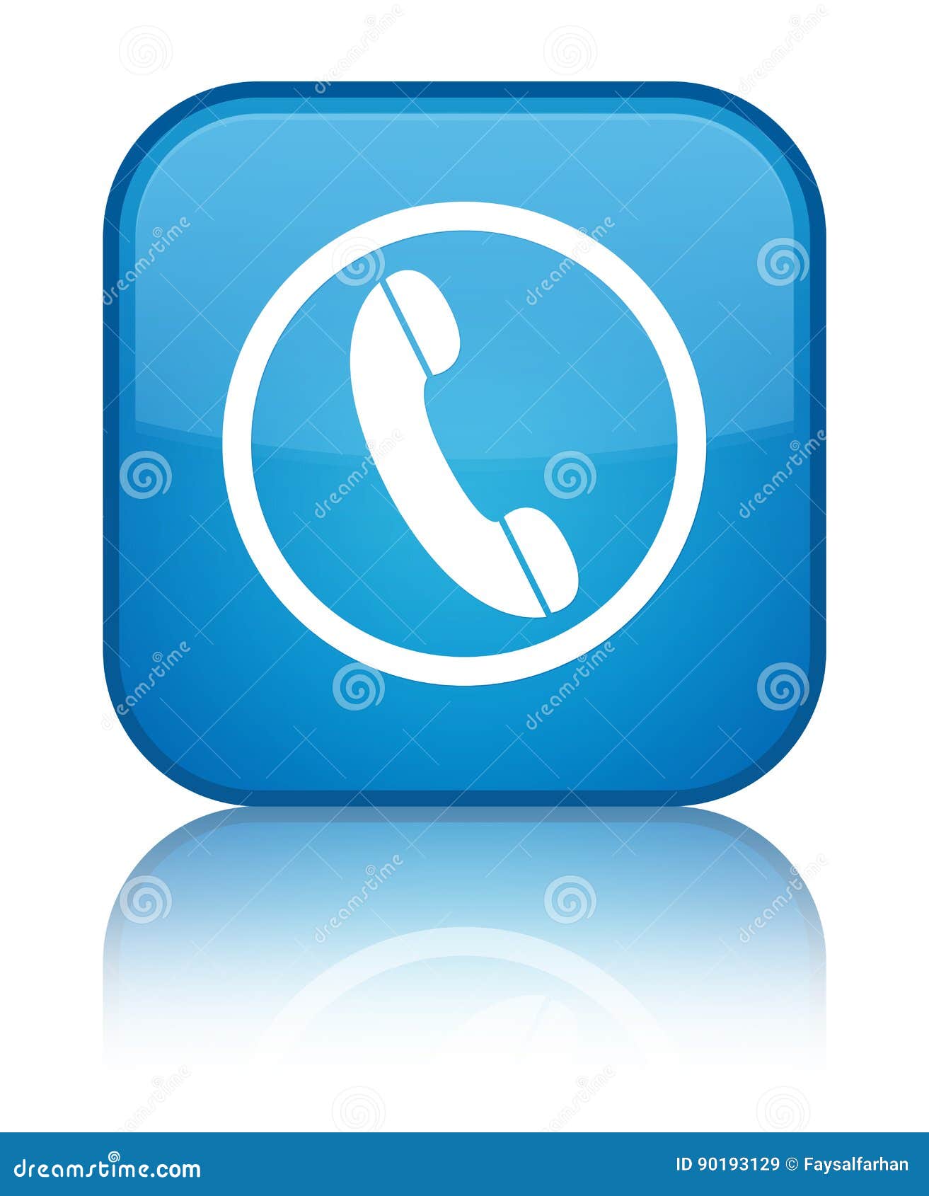 Phone Icon Special Cyan Blue Square Button Stock Illustration ...