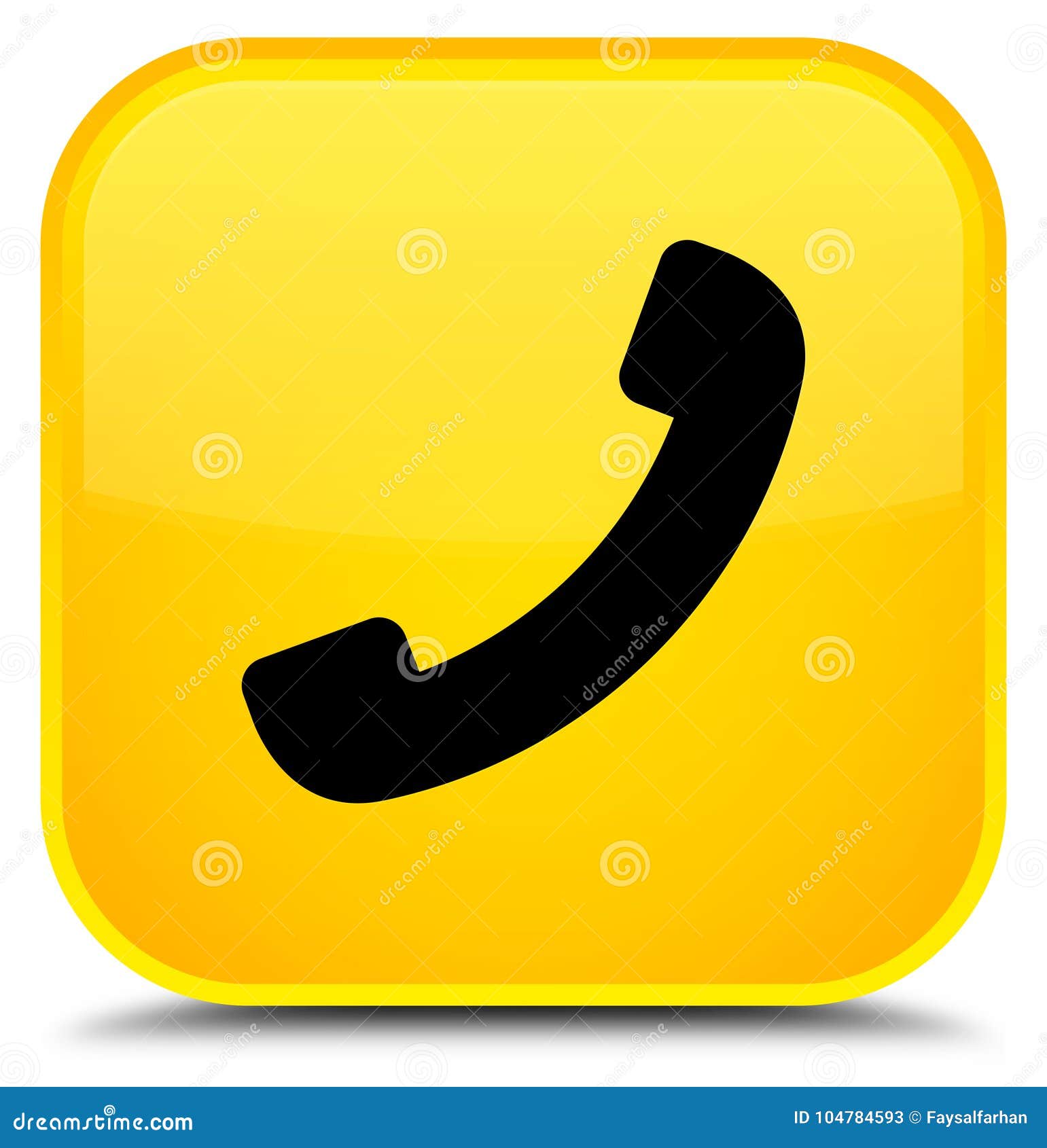Phone Icon Special Yellow Square Button Stock Illustration ...