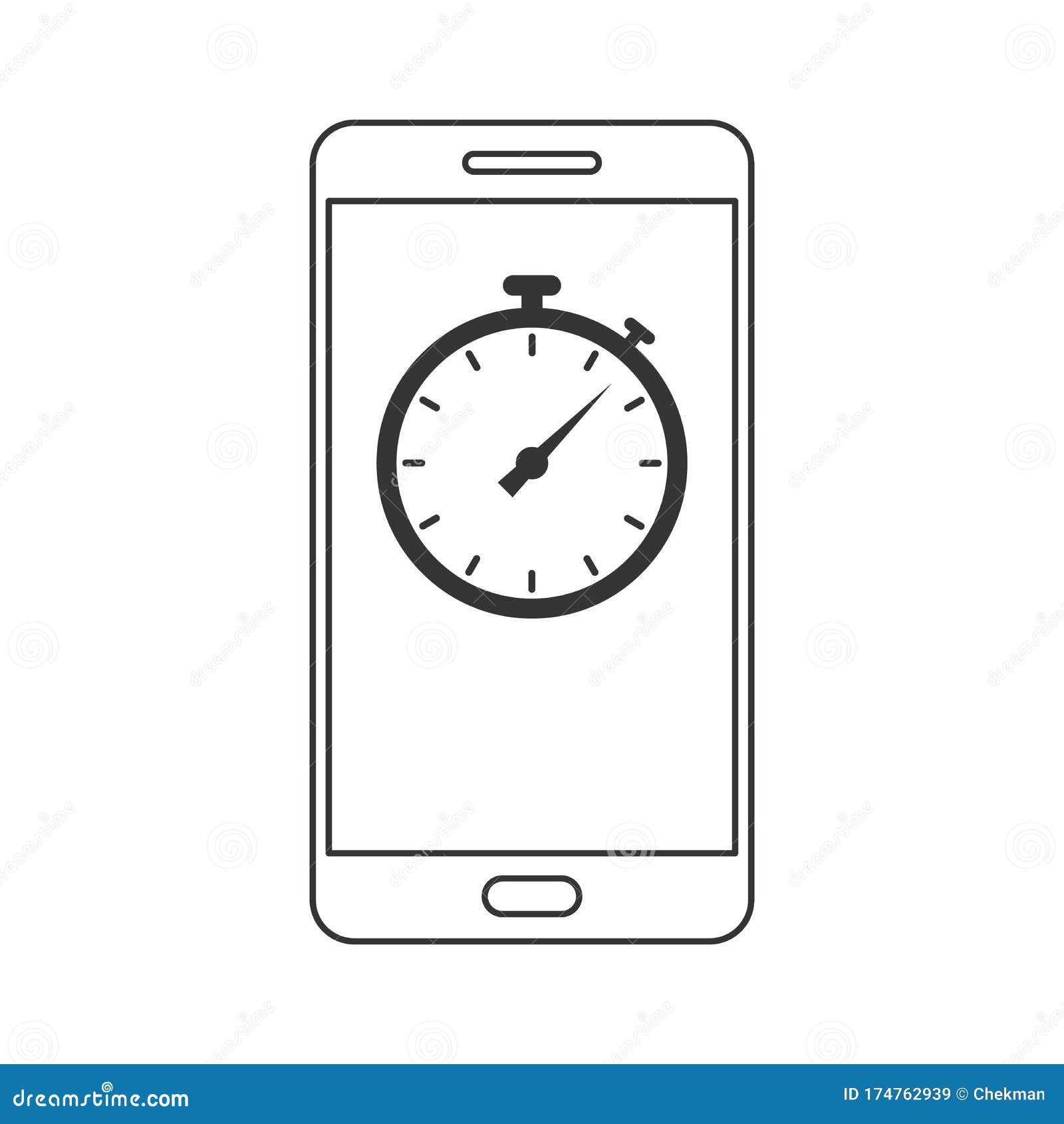 Phone Icon with Stopwatch. Vector Illustration Stock Illustration ...