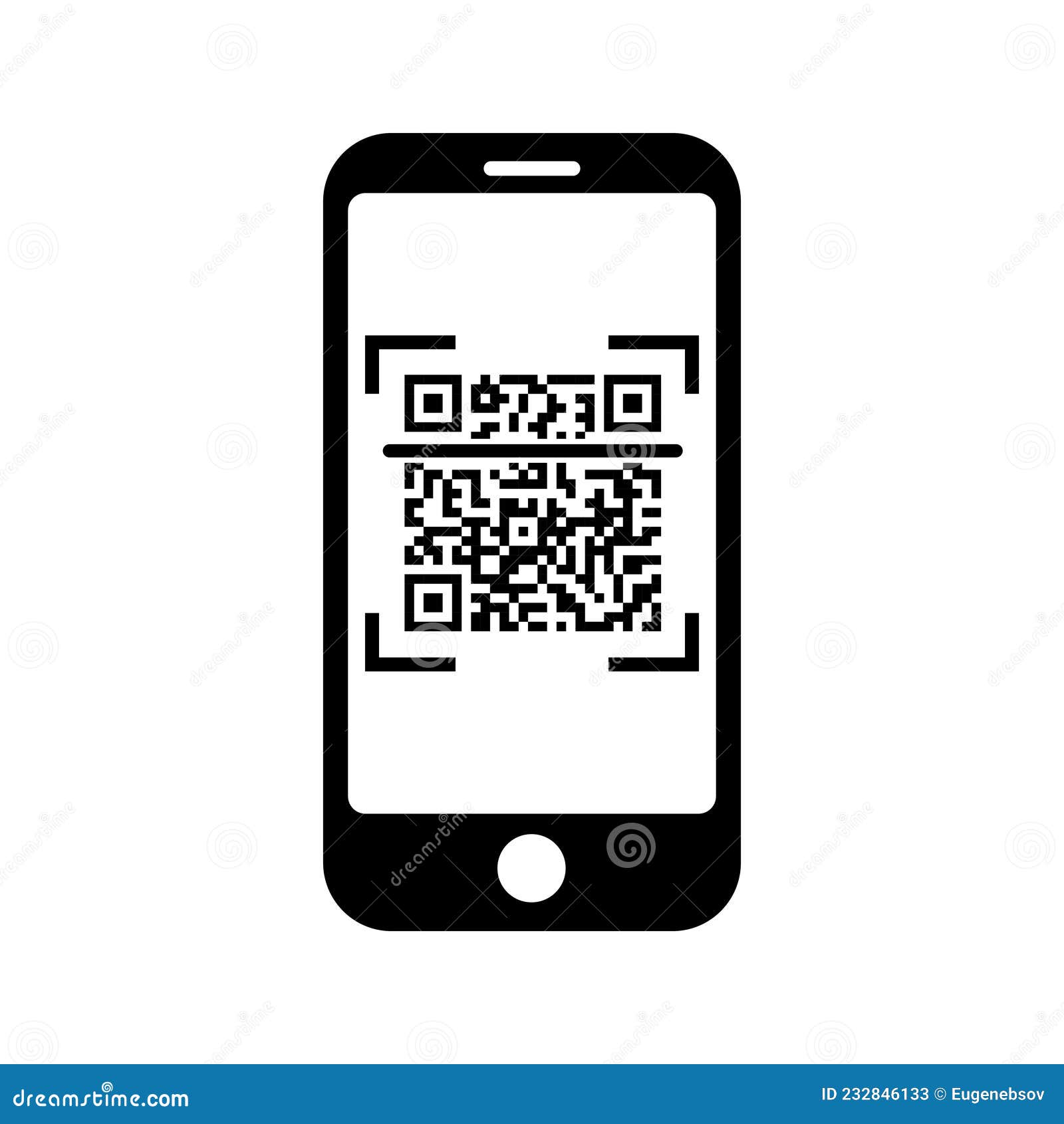 Phone Icon Telephone Icon Symbol with QR Code for App and Messenger ...